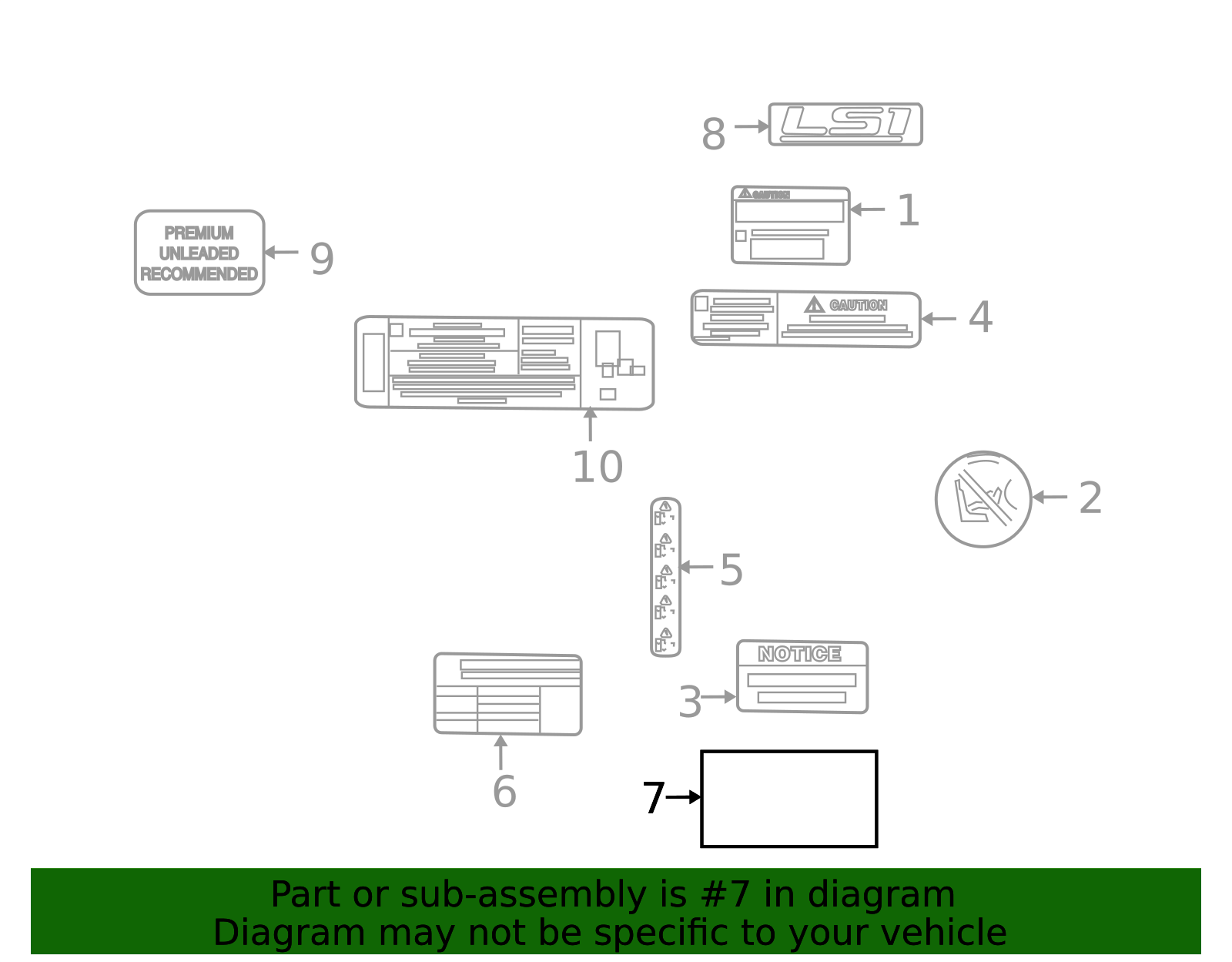 2005-2006 Pontiac GTO Engine Identification Label 92067354 | Shop ...