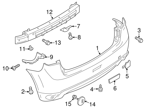 Bumper & Components - Rear for 2014 Mitsubishi Outlander Sport ...