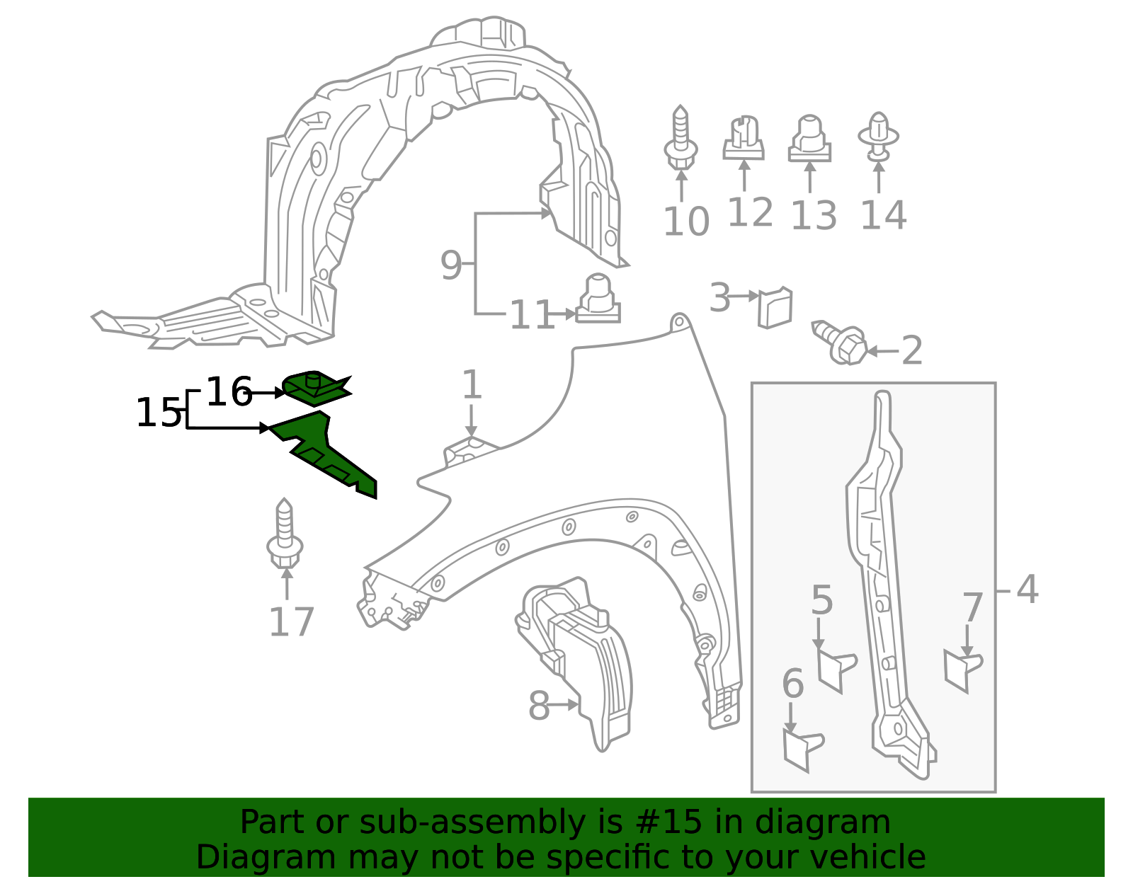 53852-0A040 - High-Quality Fender Liner Extension for AutoNation Parts