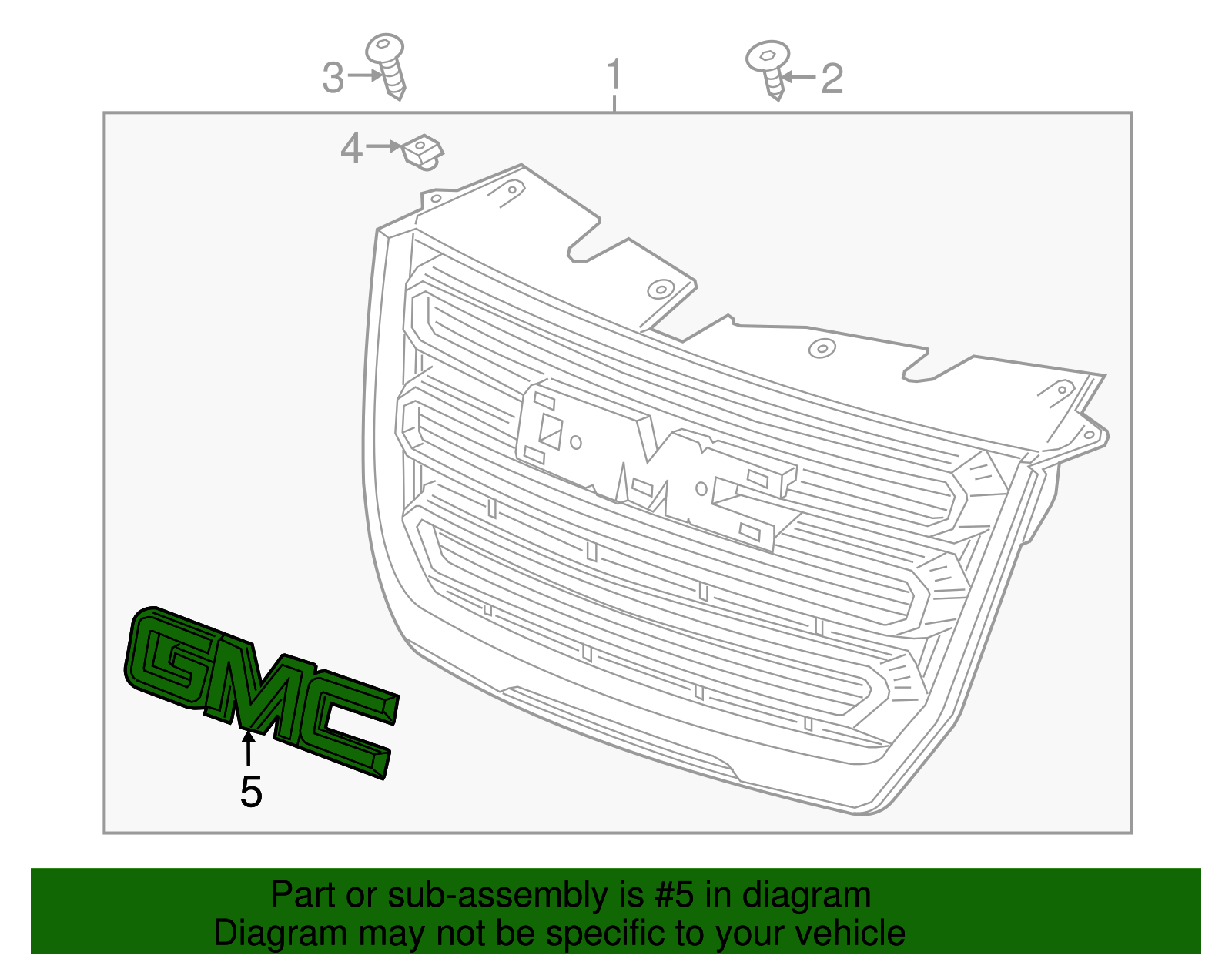 2016-2021 GMC Front Grille GMC Logo 23456058 | GM Parts Center