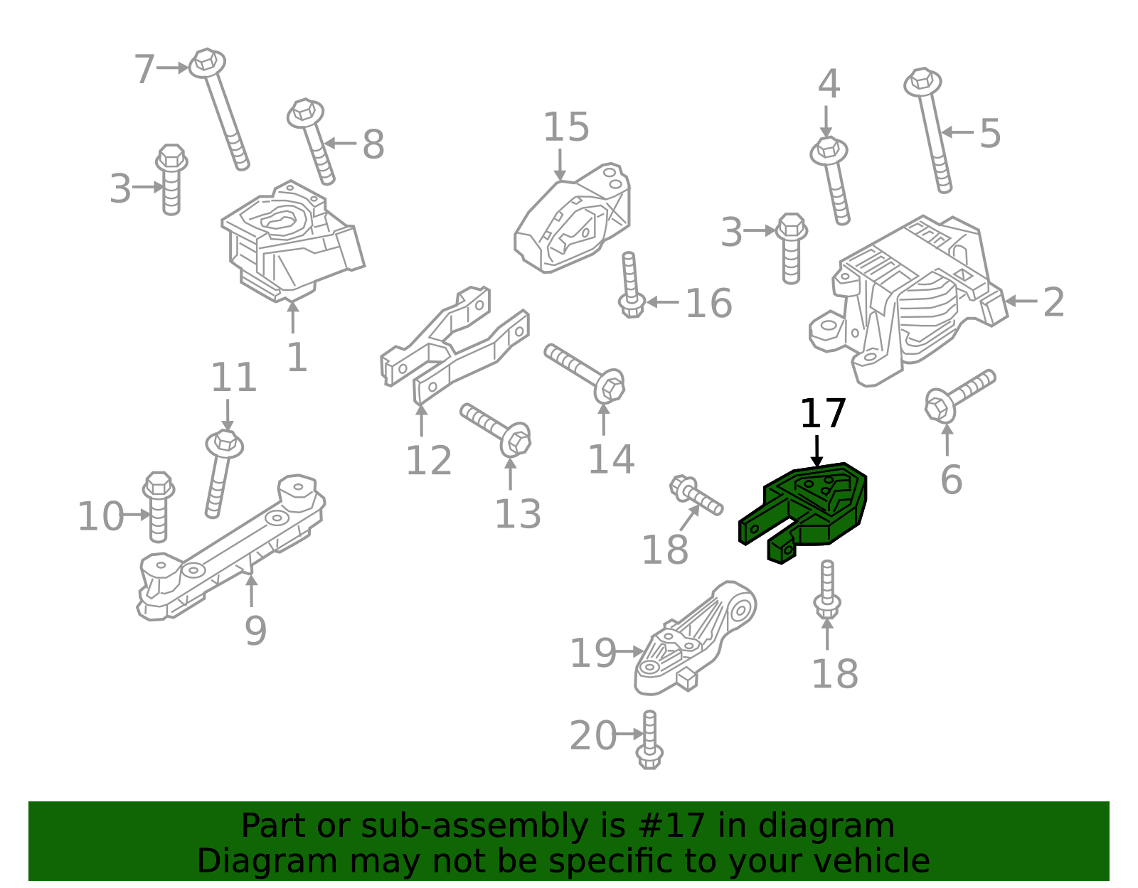 2019-2025 Volvo XC40 Engine Torque Strut 32222105 | TascaParts.com