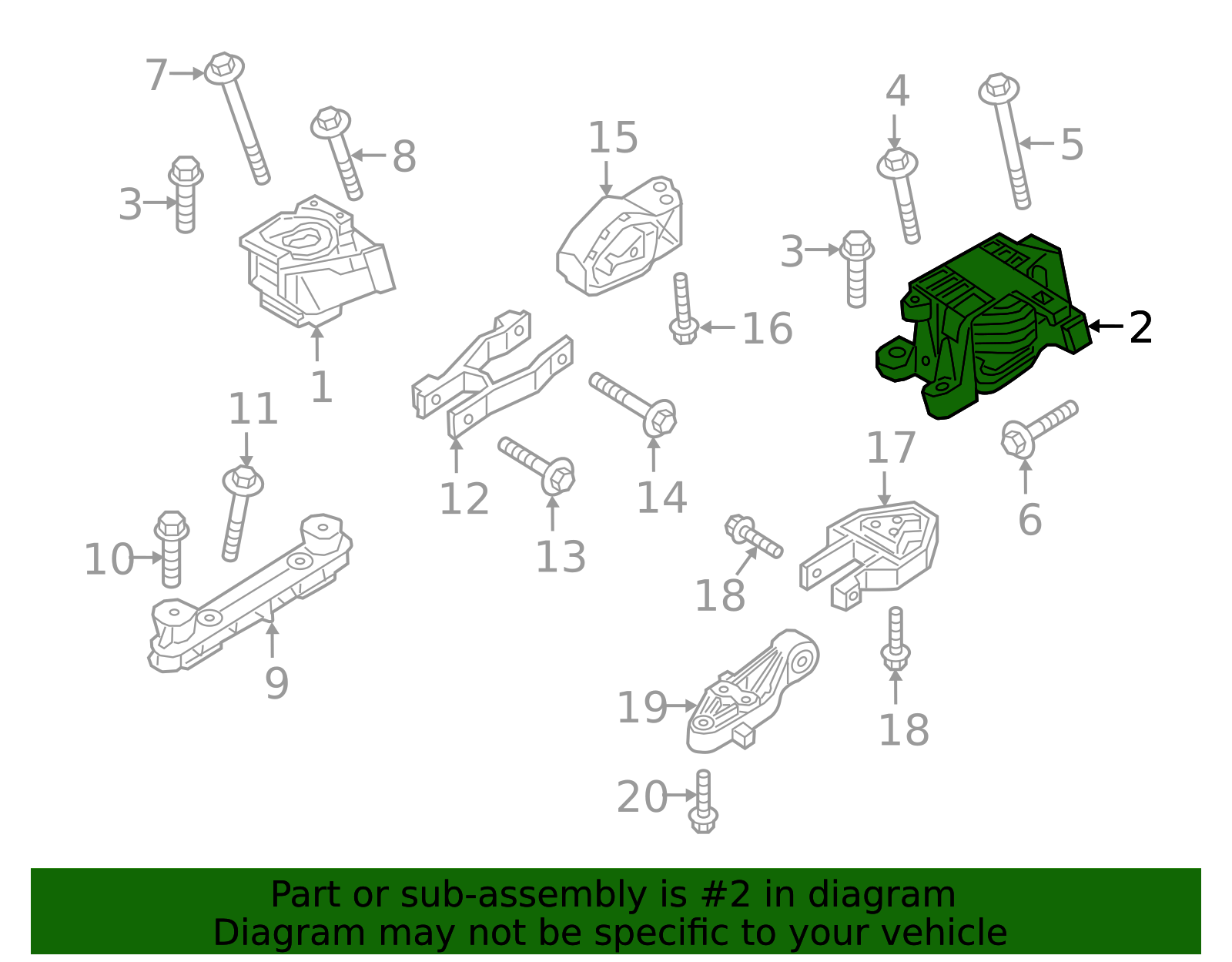 2019-2022 Volvo XC40 Mount 32224765 | OEM Parts Online
