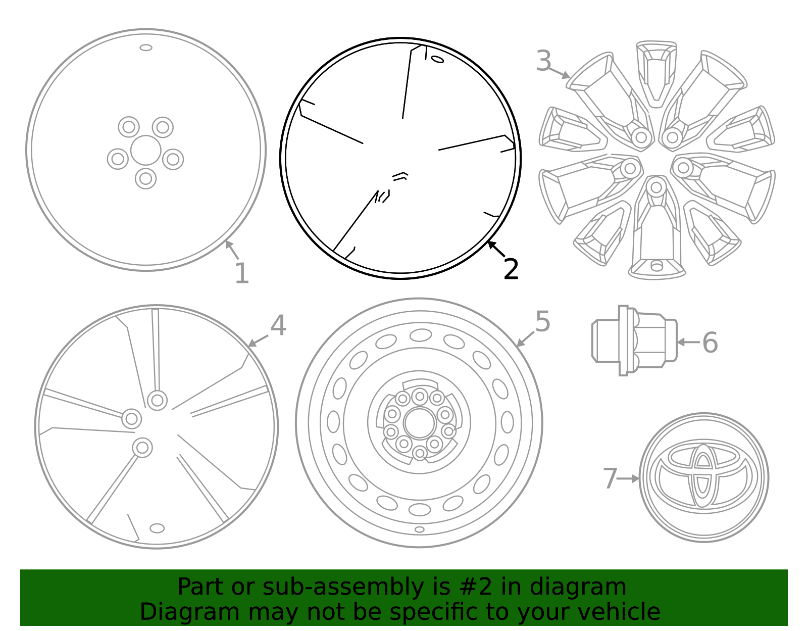 2024-2025 Toyota Grand Highlander Wheel, Alloy 42611-0EA11 | Toyota ...