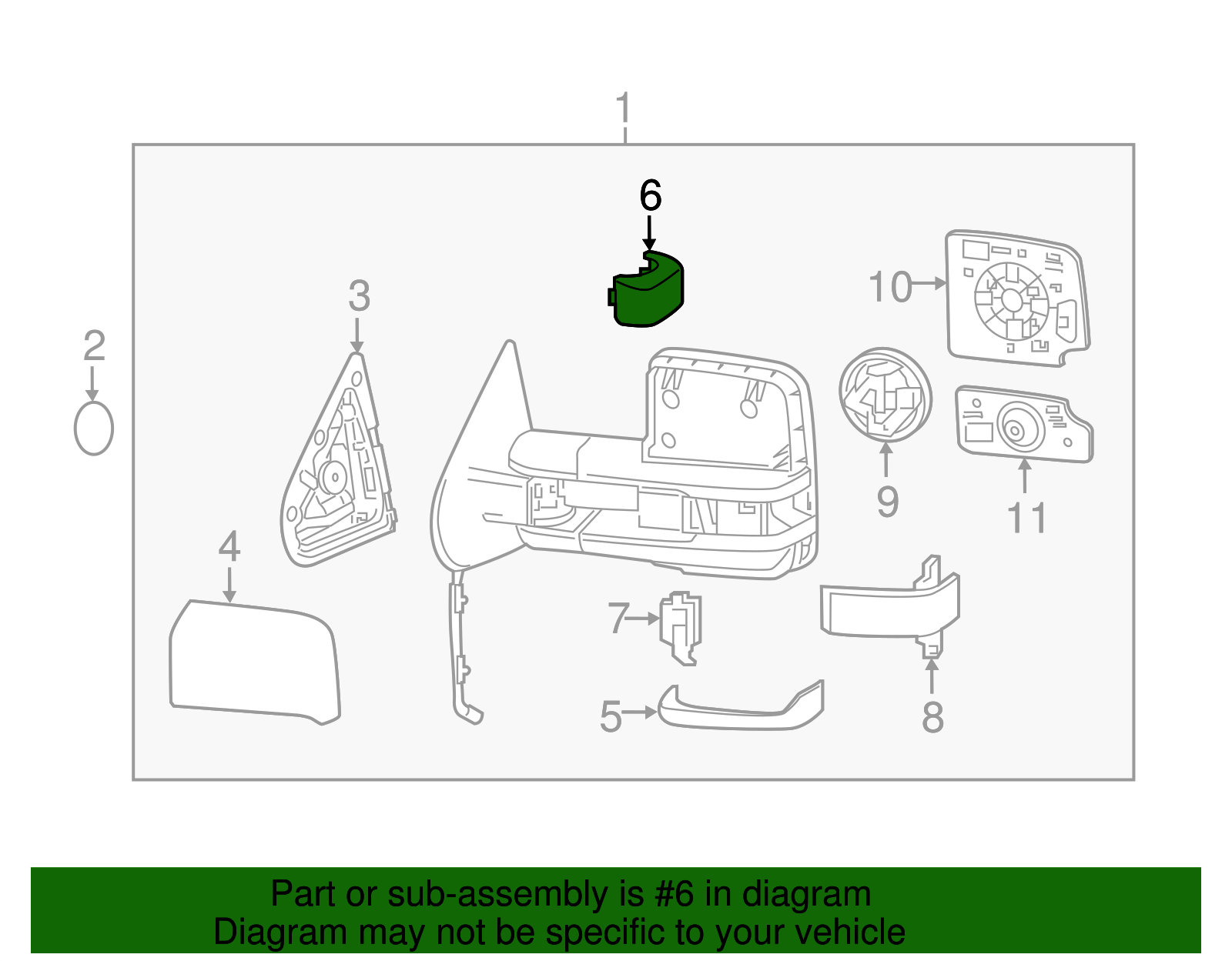 23444131 - Passenger Side Rearview Mirror Arm Cover 2016-2019 GM ...