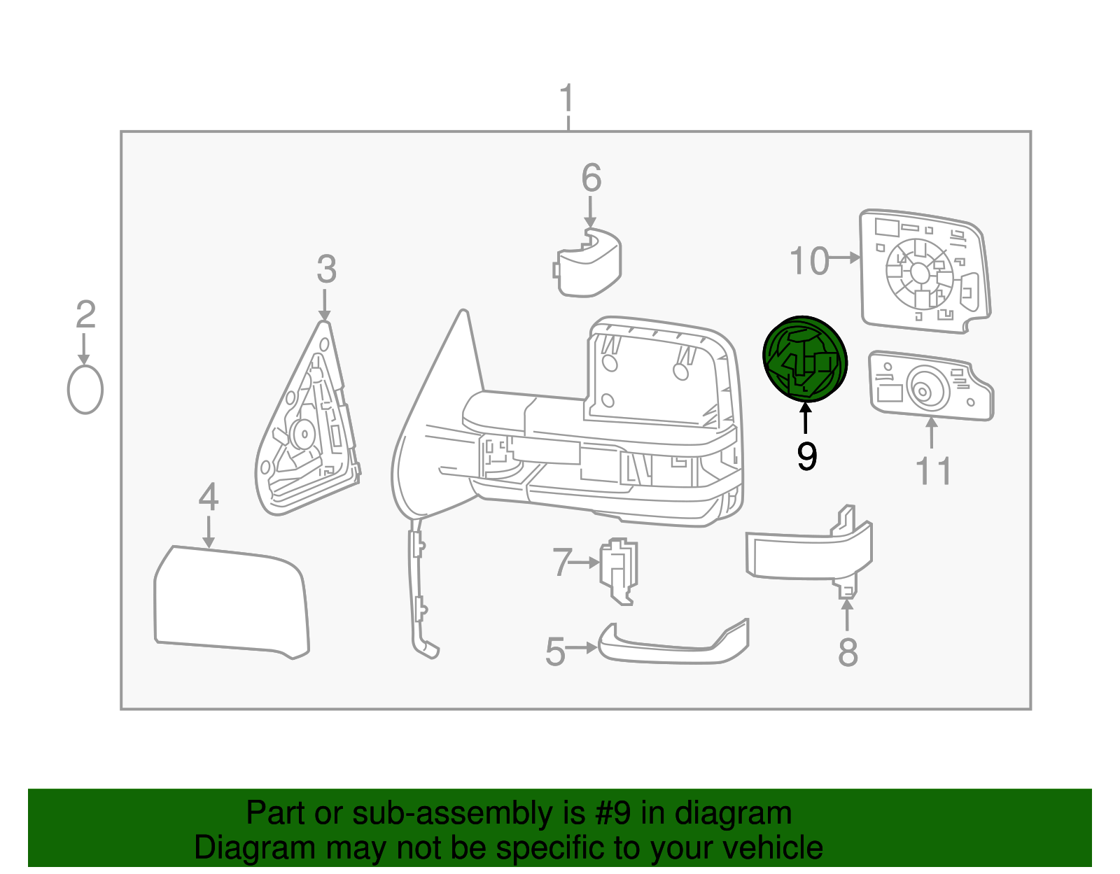 2014-2019 GM Driver Side Door Mirror Actuator 22919753 GM ...