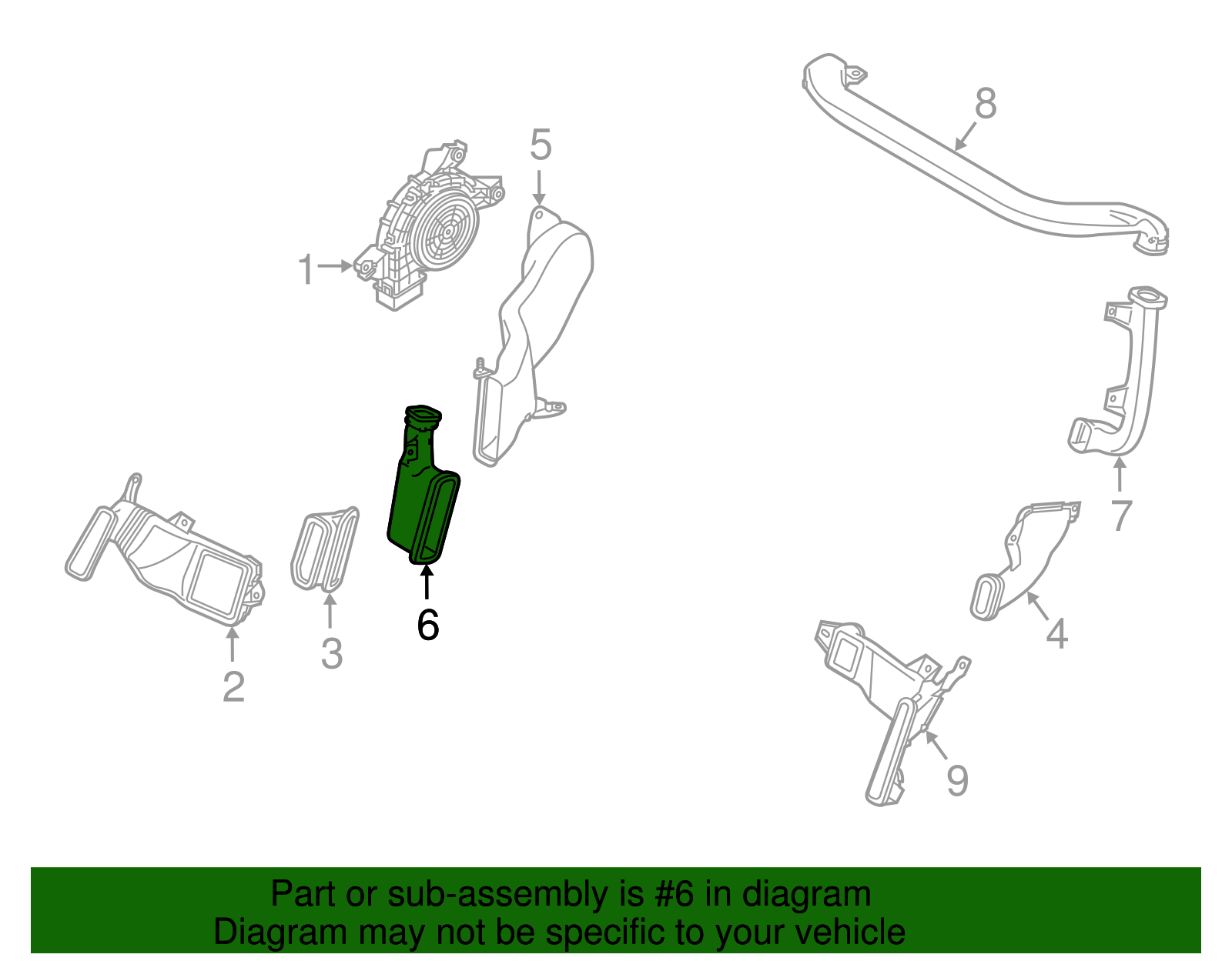 2014-2018 Infiniti Q50 Outlet Duct 96735-4GA0A | Faulkner Infiniti of ...
