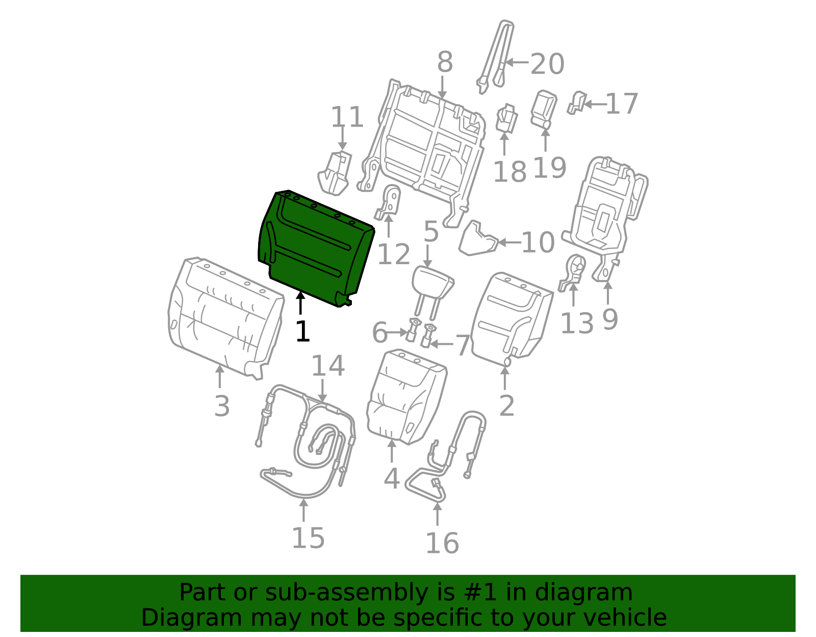 82122-SHJ-A41 - Seat Back Cushion Honda Acura Parts Direct