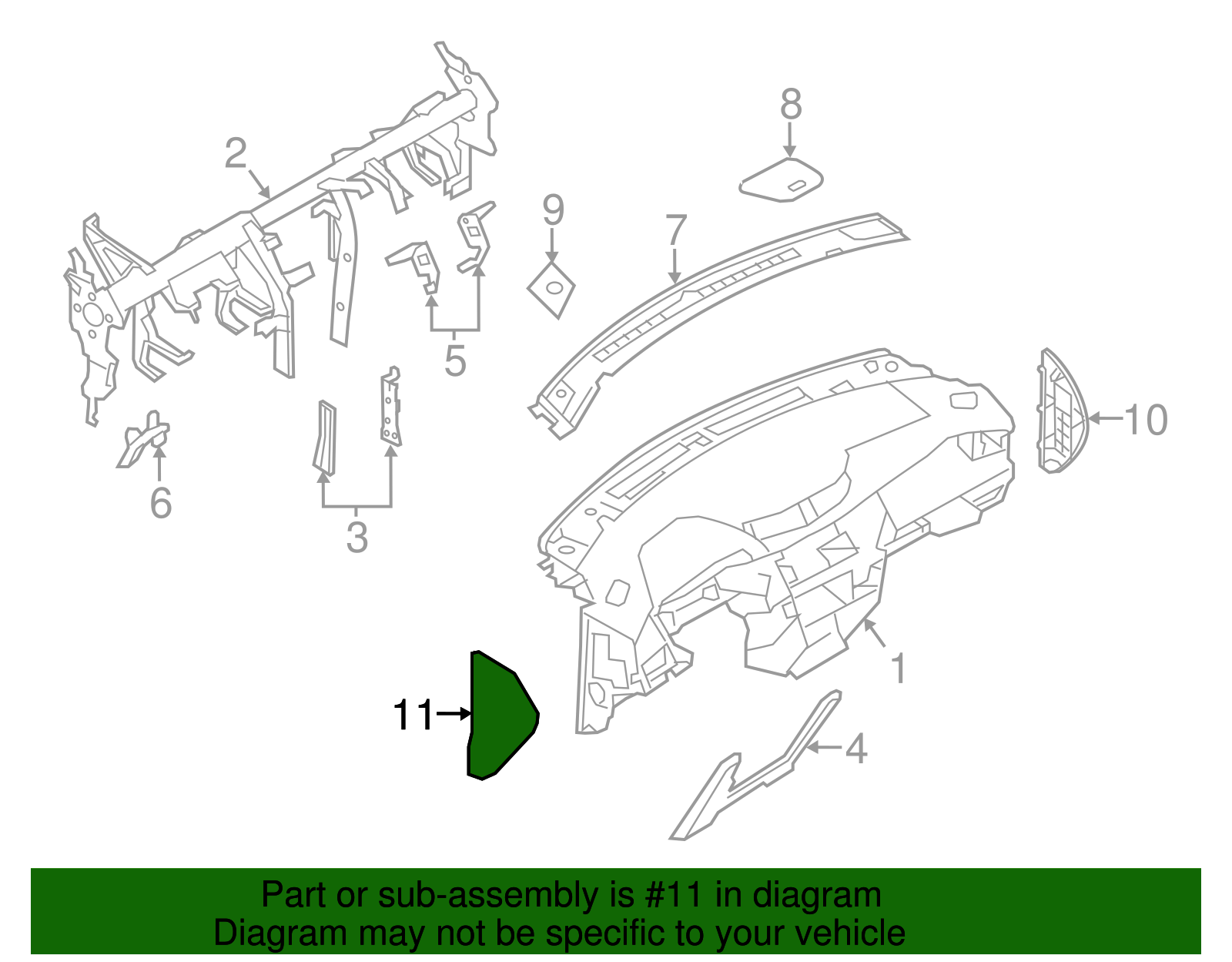 2014-2020 Nissan Rogue Side Panel 68499-4BA0A | Nissan Parts Central