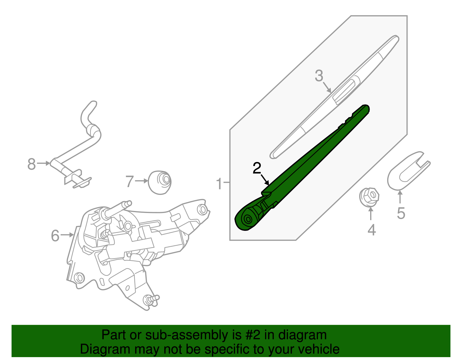 28781-5AA0A - Wiper Arm - 2015-2020 Nissan Murano | World OEM Parts Nissan