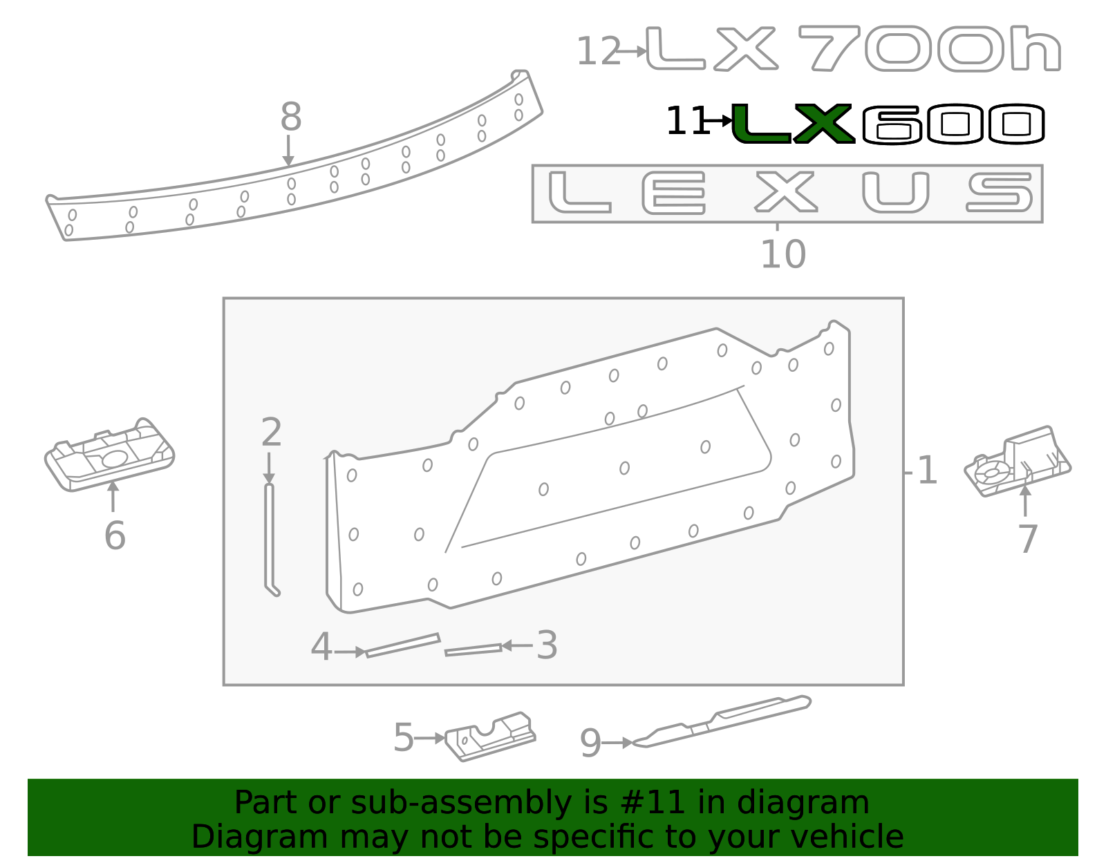 2022-2025 Lexus LX600 Hatch Emblem 75473-60400 | OEM Parts Online