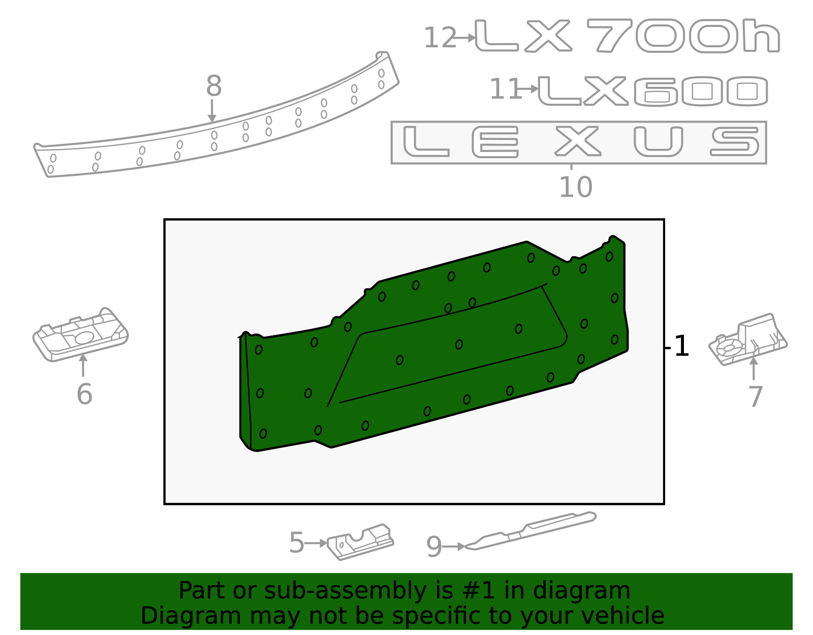 76802-60270-B0 - 2022-2024 Lexus LX600 - Lift Gate Trim | My L Parts