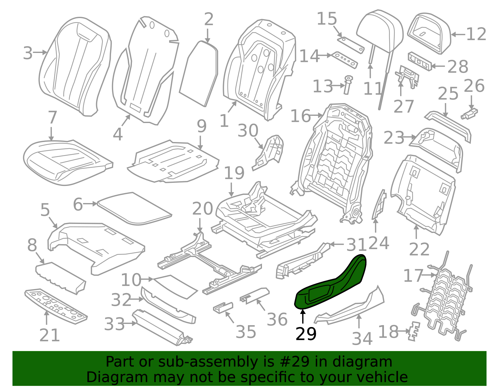 Seat Frame Trim - Factory Style Interior Detail 52-10-7-405-728 ...