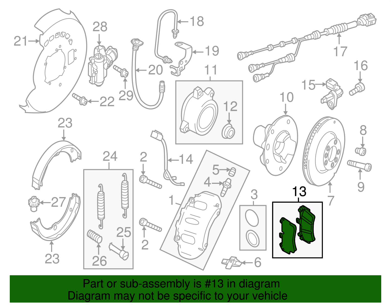 2011-2017 Volkswagen Touareg Brake Pads Rear 7P6-698-451-C | VW Direct ...