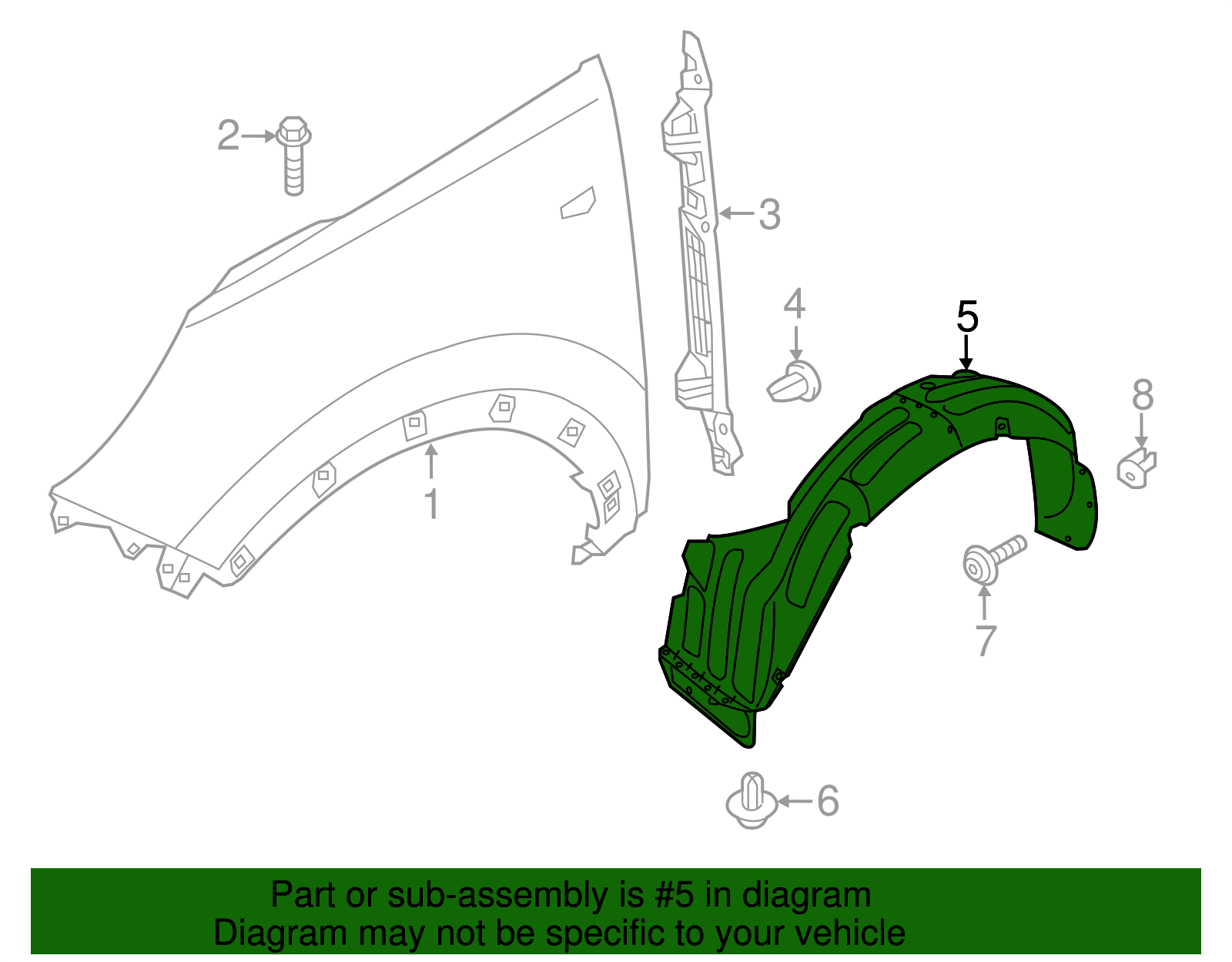2014-2016 Kia Sportage Fender Liner 86812-3W500 | OEM Parts Online