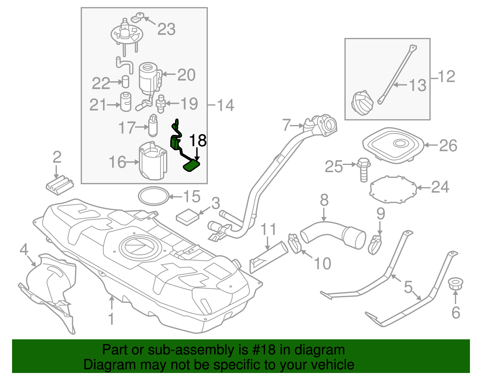 94460-1R500 - Fuel Gauge Sending Unit 2012-2015 Hyundai Accent ...