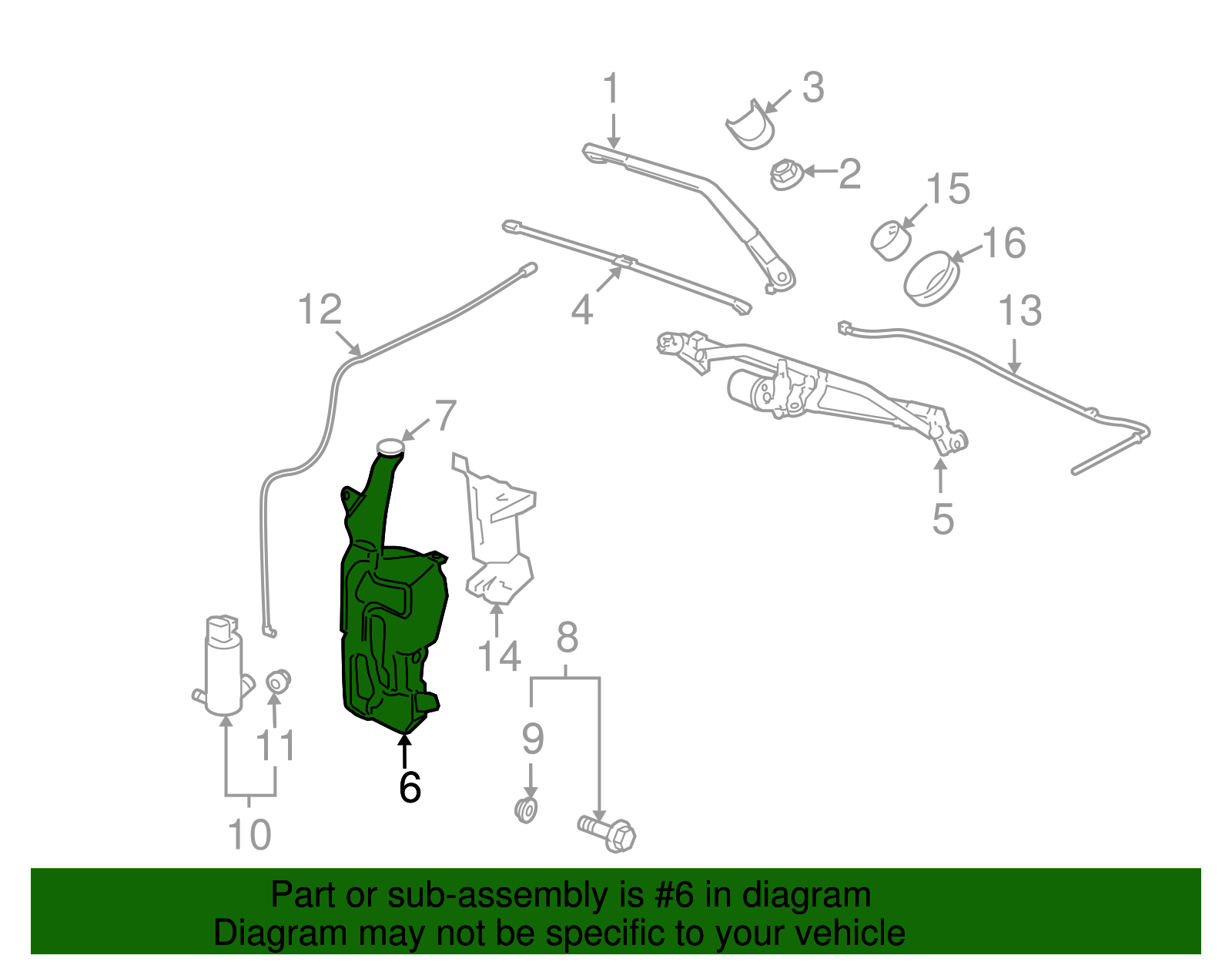 2007-2013 GM Windshield Washer Fluid Reservoir 20999339 | Capital Chevy ...