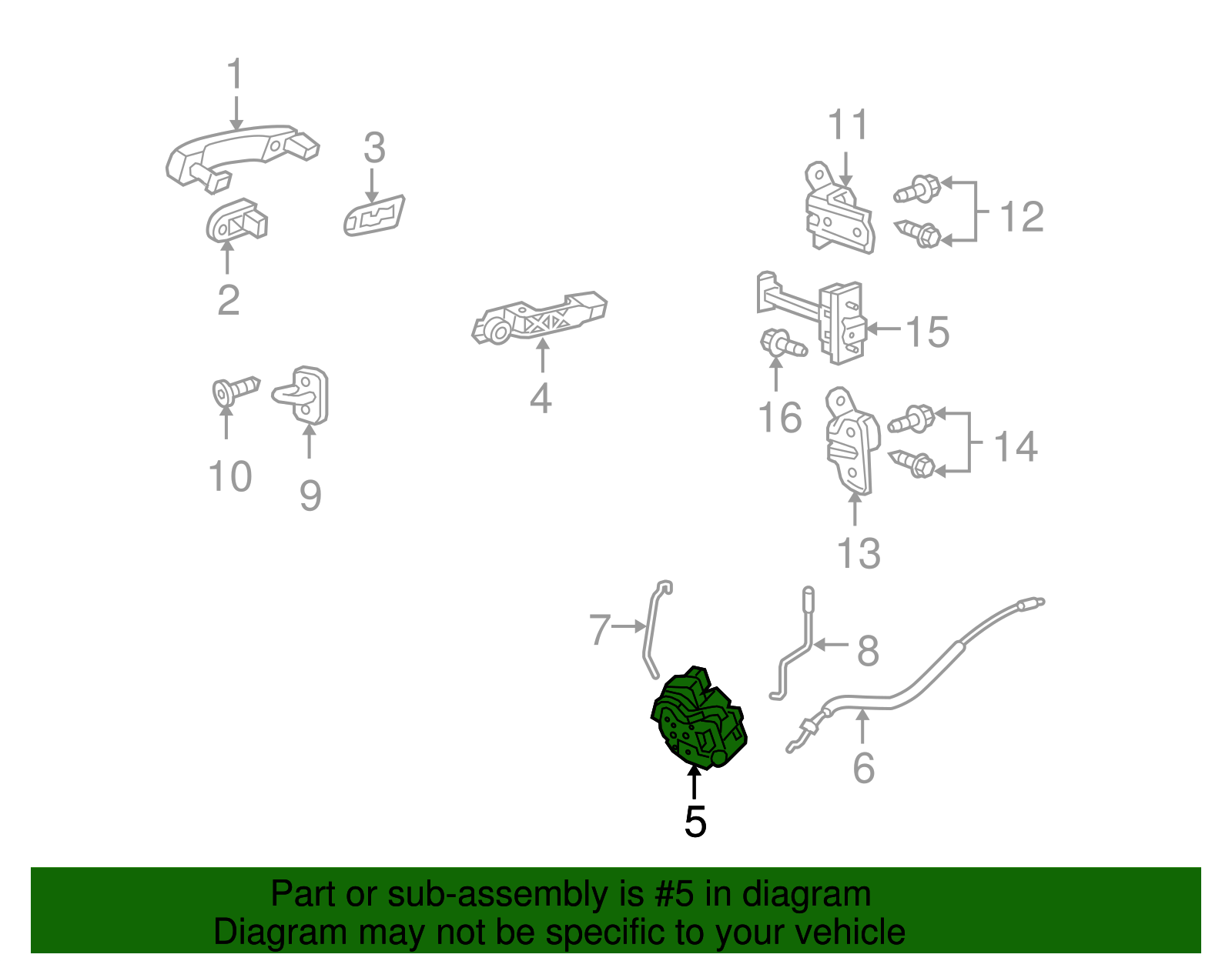 2010-2017 GM Passenger Side Door Latch 13579552 | Capital Chevy Parts