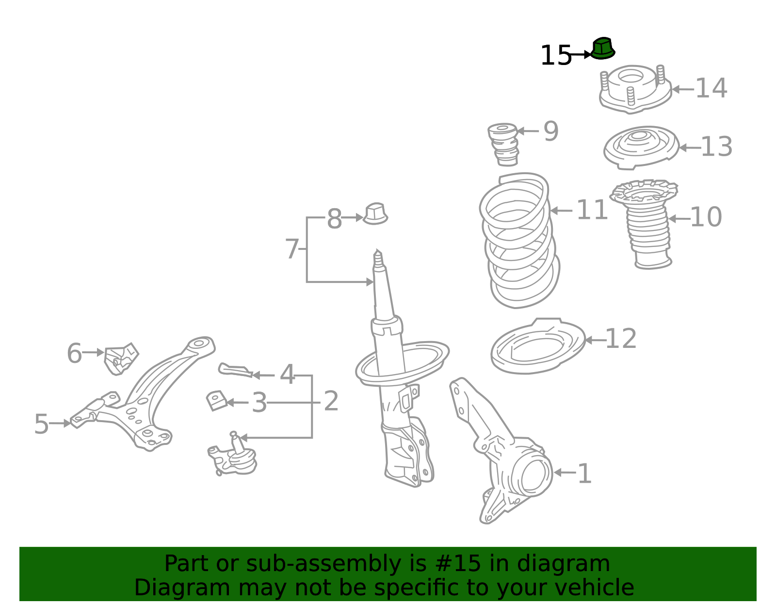 90080-17215 - Strut Mount Nut - OEM Genuine Toyota Parts