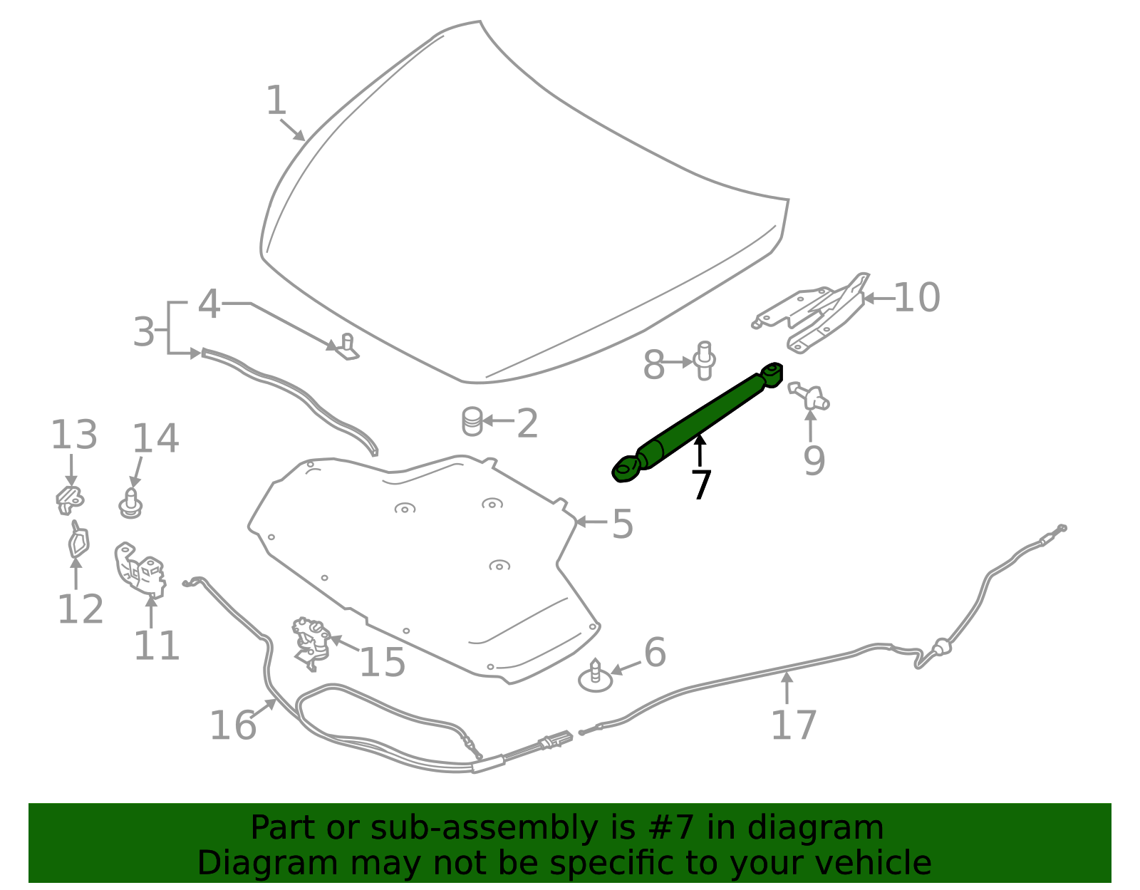 E5C704GA1KNW - Value Advantage™ STAY ASSY HOOD 2014-2020 INFINITI Q50 ...