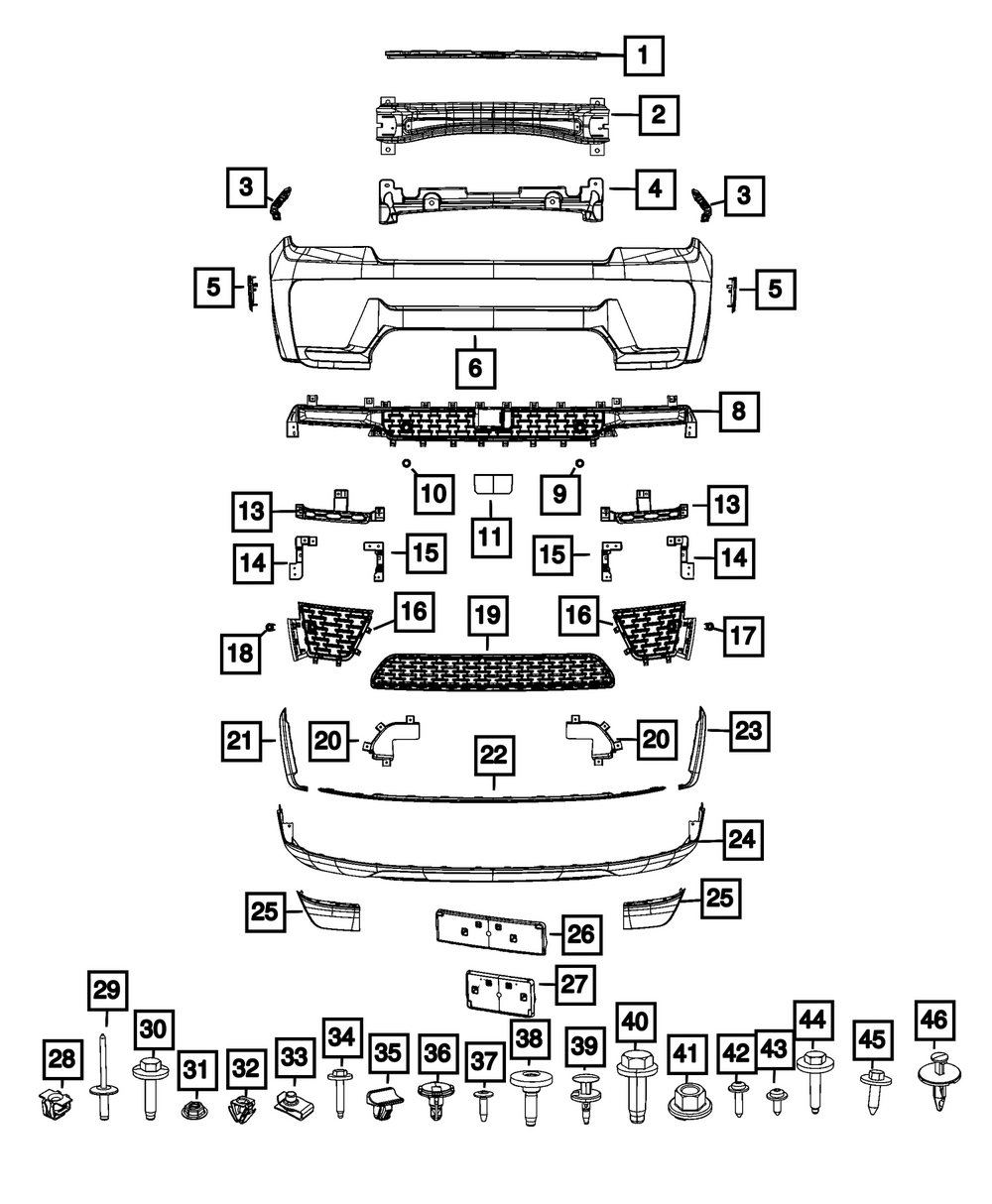 2025 Jeep Grand Cherokee Front Bumper Fascia 68717012AC | My Mopar Parts