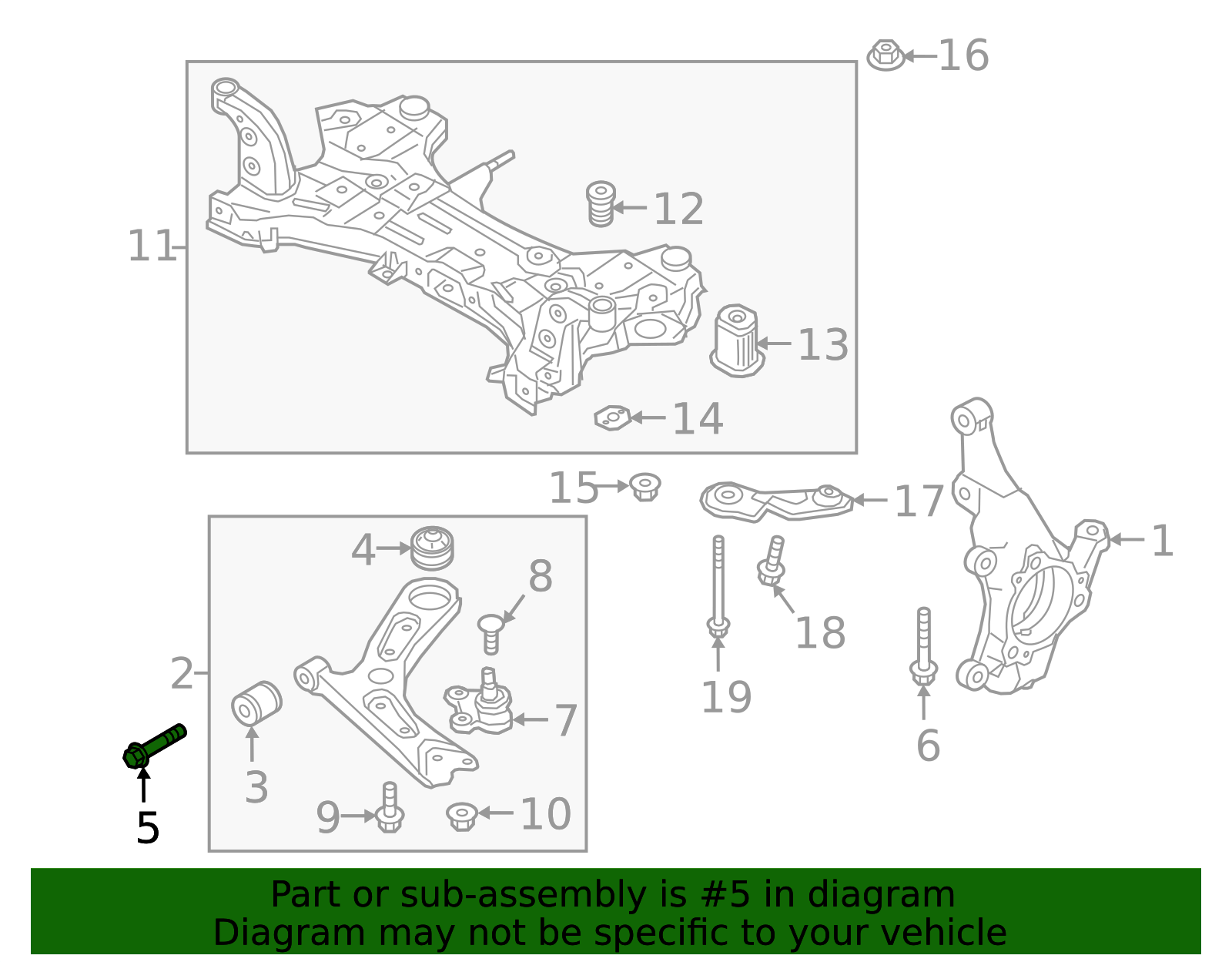 Hyundai - 54561-3Z000 - Lower Control Arm Front Bolt - 2017-2020 ...
