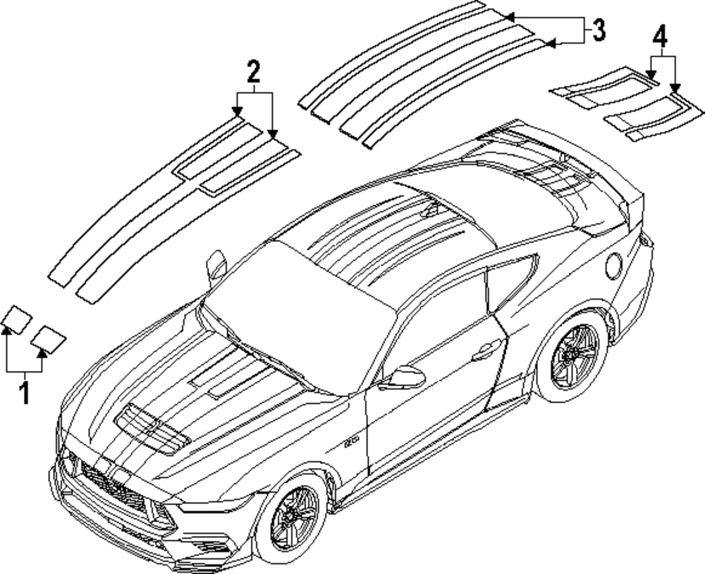 2024-2025 Ford Mustang Hood Stripe PR3Z-9920000-HB | Miracle Ford Parts