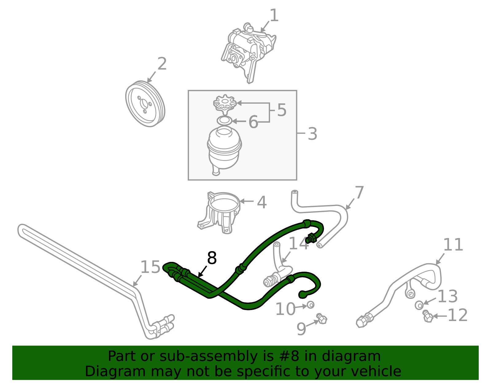 32416764725 - 1999-2003 BMW Power Steering Pressure Hose (32-41-6-764 ...