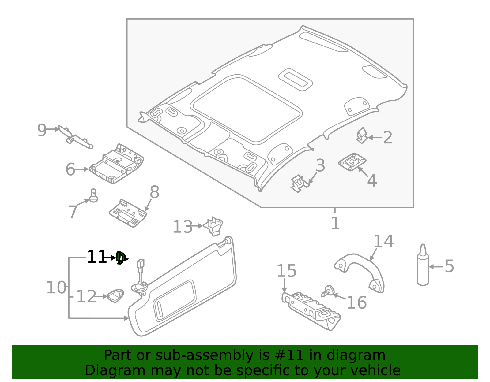 2015-2025 Volkswagen Sun-Visor Clamp 5G0-867-633 | vwpartscenter