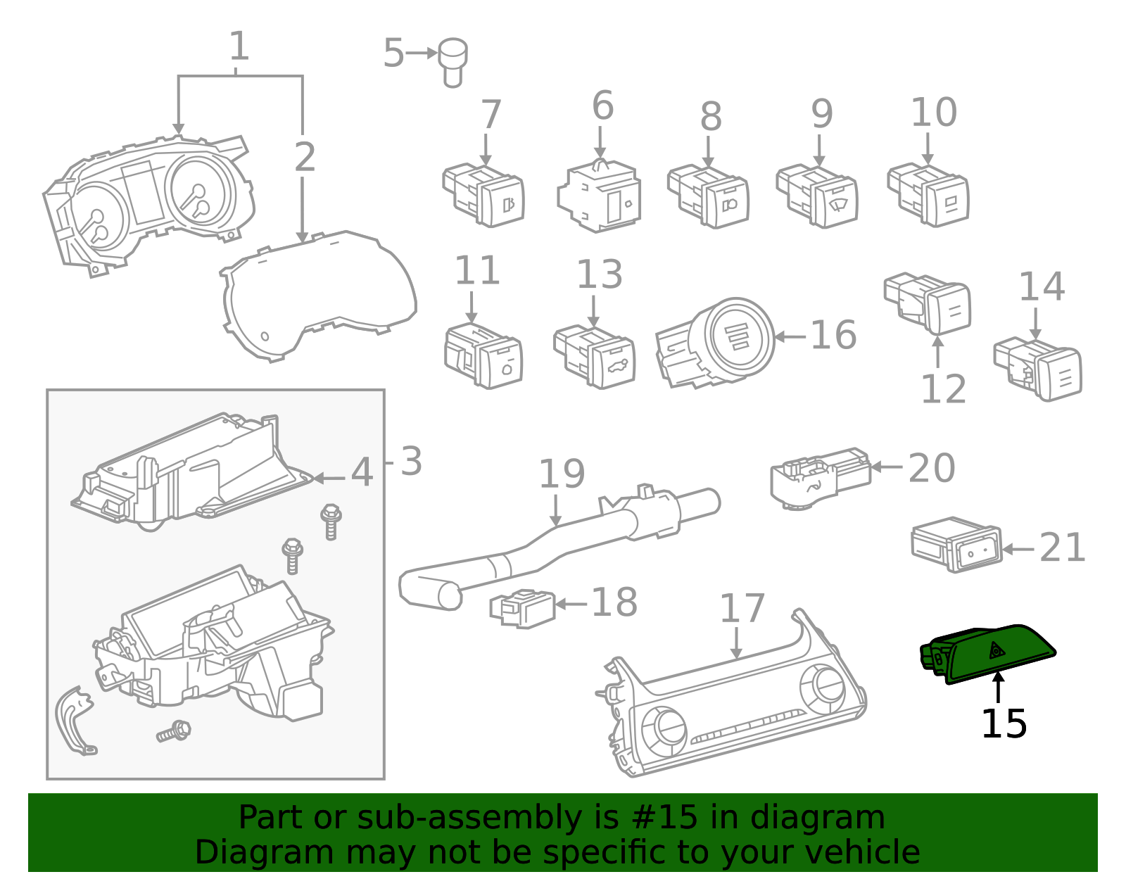 84332-48070 - High-Quality Hazard Switch for AutoNation Parts