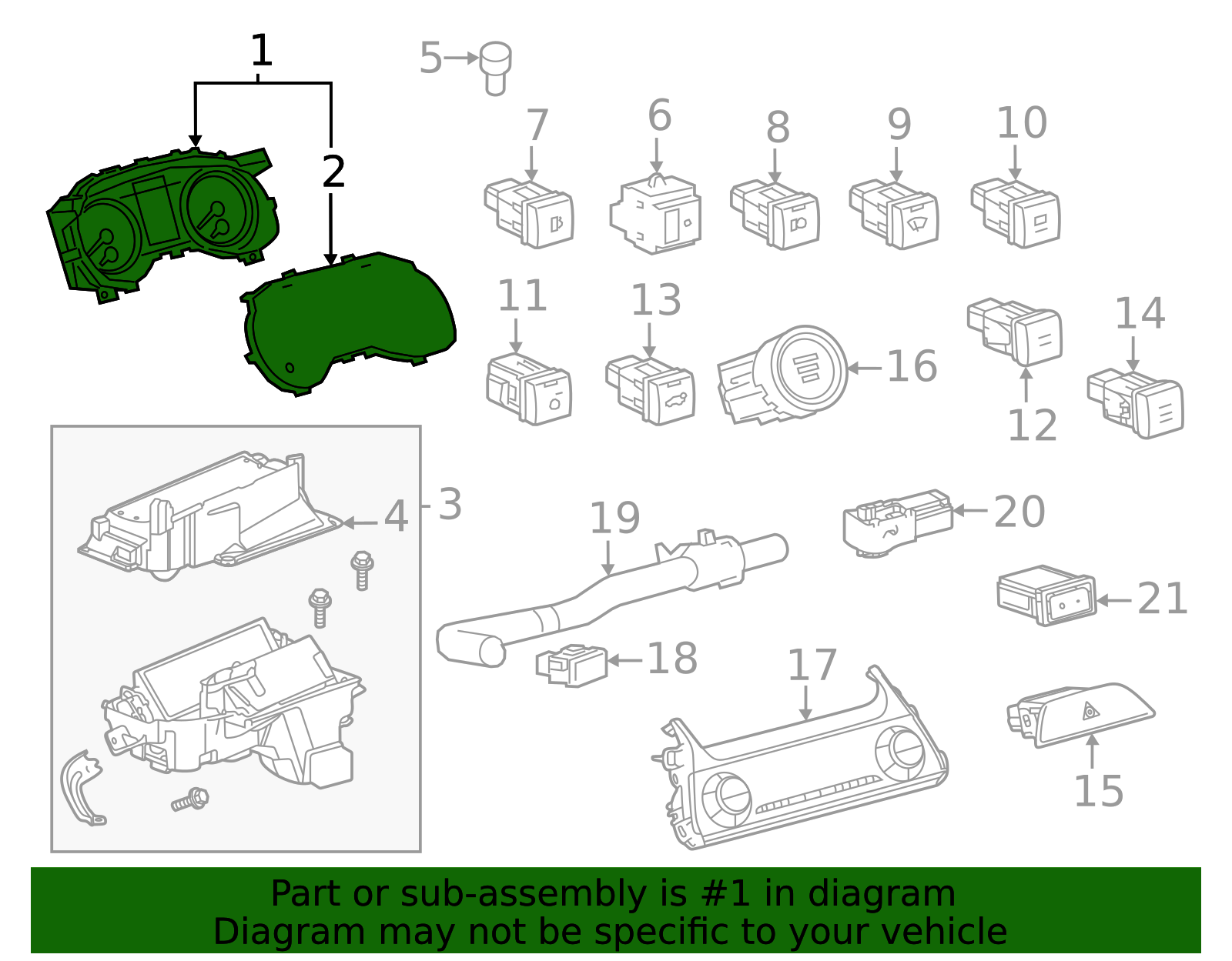 2021-2022 Toyota Venza Instrument Cluster 86800-48110 | Toyota Parts Center
