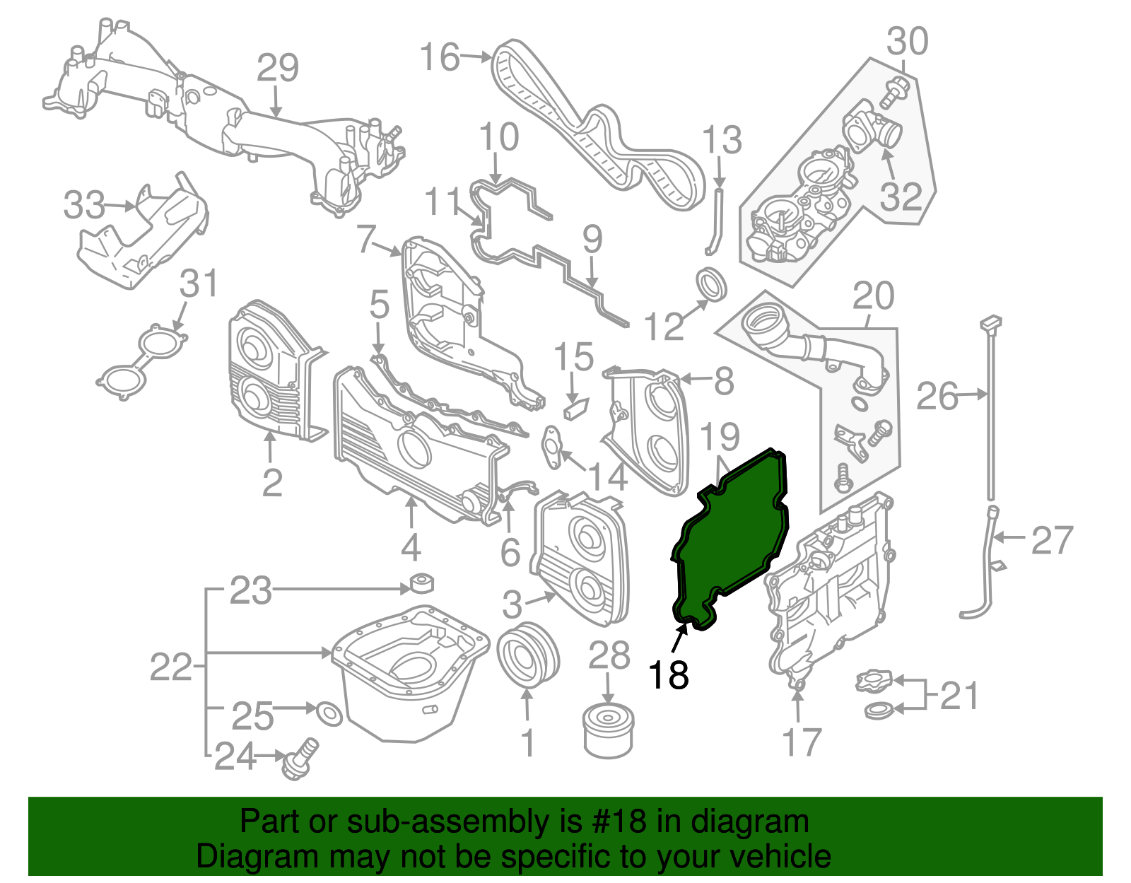2004-2021 Subaru Valve Cover Gasket 13270AA190 | Subaru Parts Plus