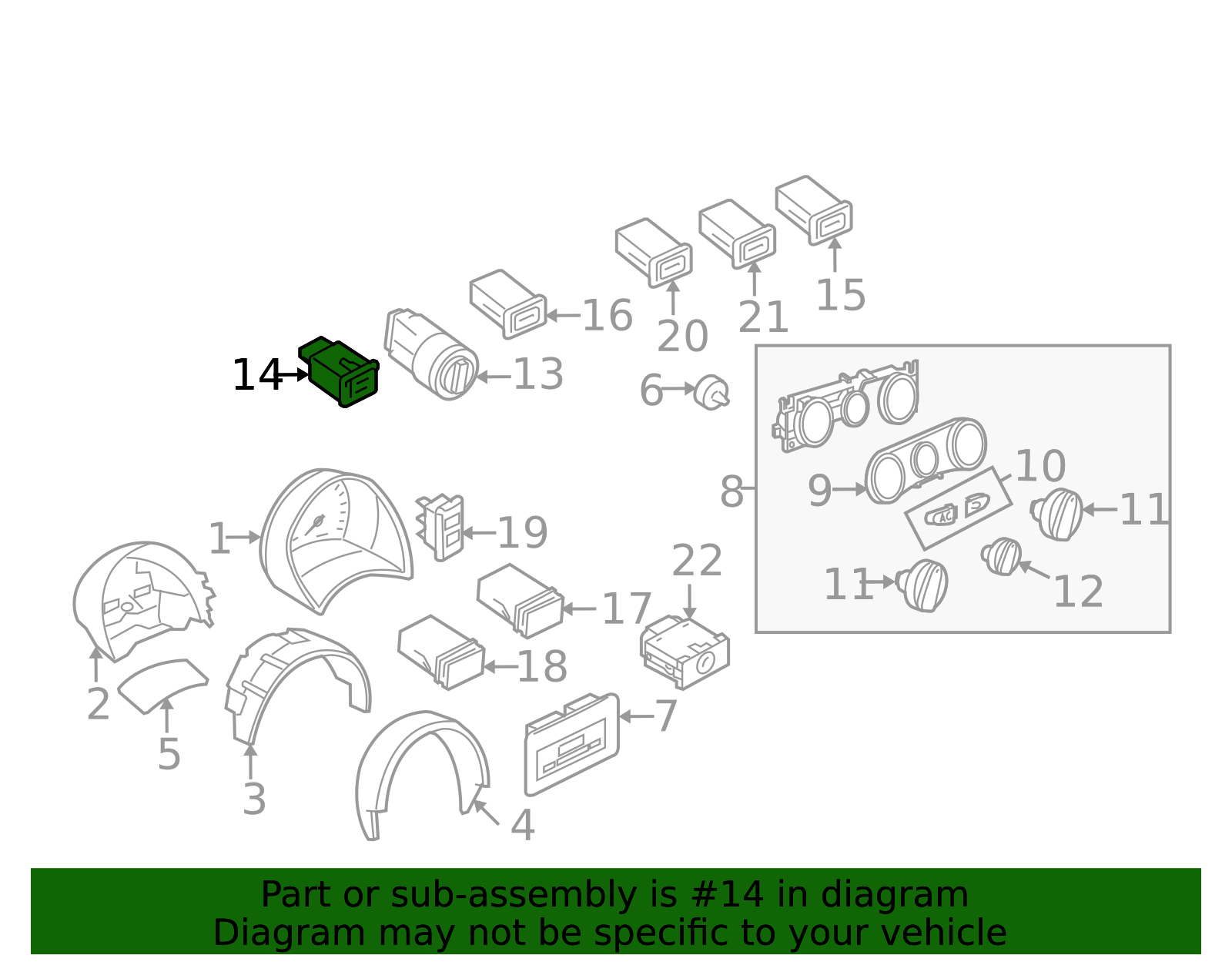 1998-2006 Volkswagen Instrument Panel Dimmer Switch 1J0-941-333-B-01C ...
