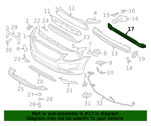 Genuine Bumper Cover Reinforcement Beam for 2015-2016 Volvo XC60 | Part ...