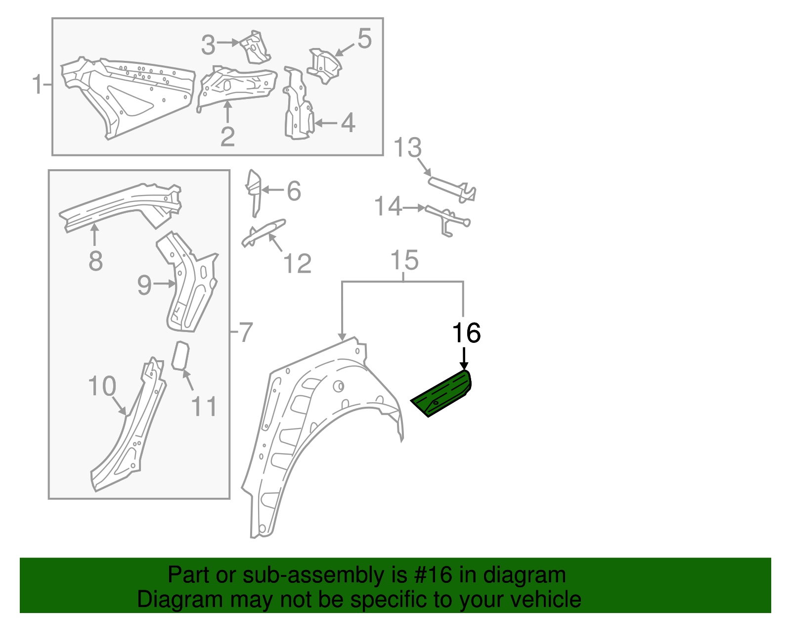 8W0-809-424 - Outer Wheelhouse Rear Extension 2017-2025 Audi | Audi OEM ...