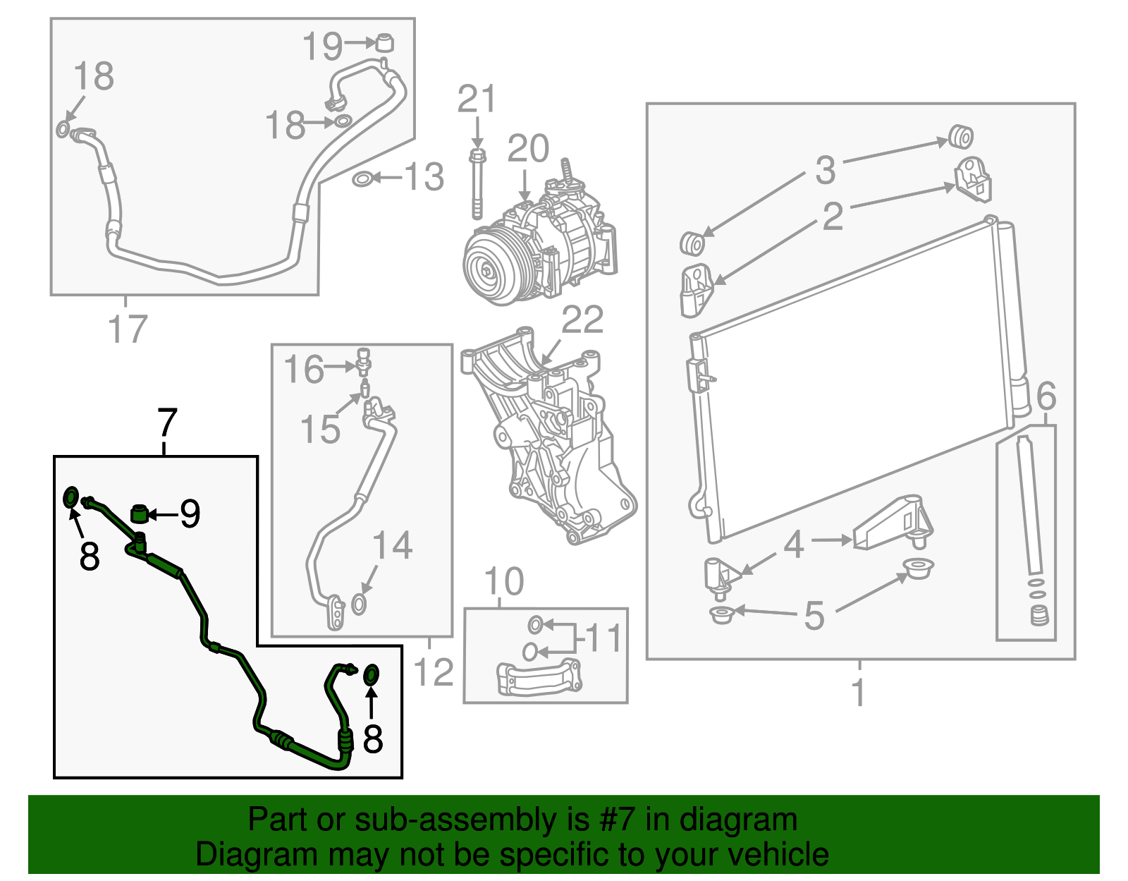 2015-2016 GM Air Conditioning Compressor Hose 23199182 | Capital Chevy ...