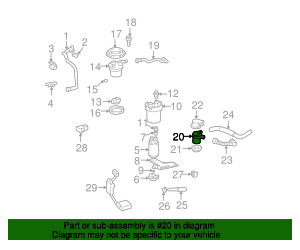 Genuine Toyota Valve Assembly, Fuel Tank Overfill Check part# 77390 ...