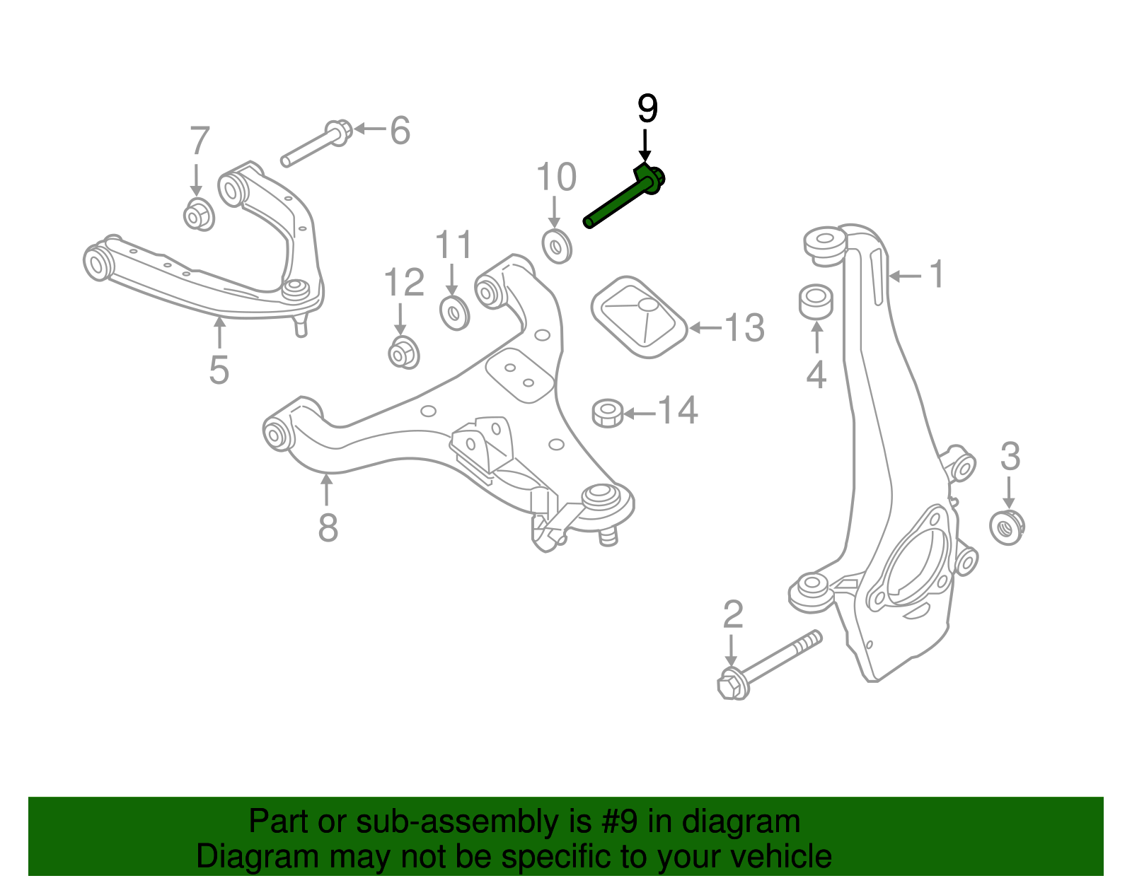 2017-2025 Nissan Lower Control Arm Pin 54580-EZ00B | Nissan RVA