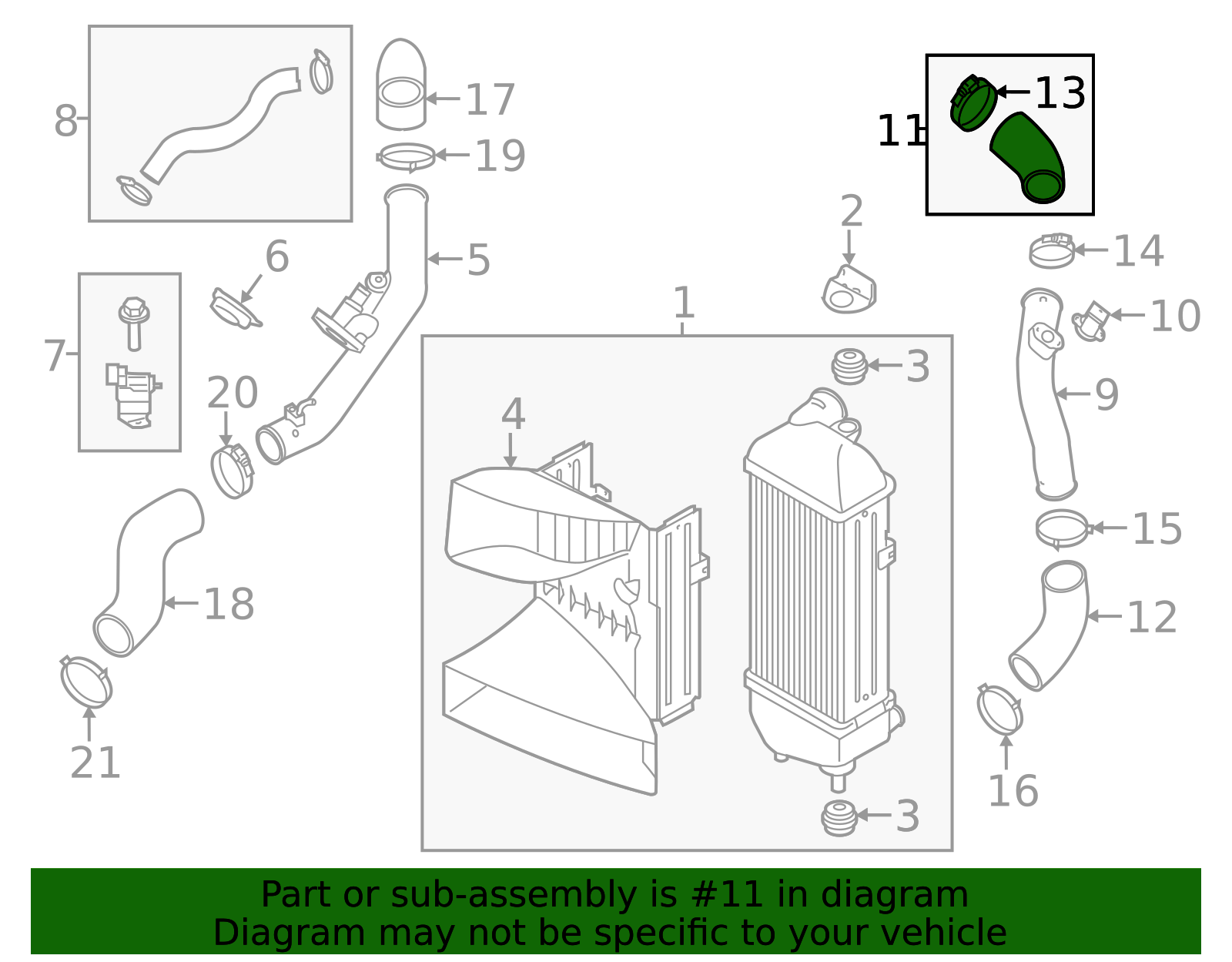 2013-2016 Hyundai Inter-Cooler Hose 28288-2G300 | MotorMotor