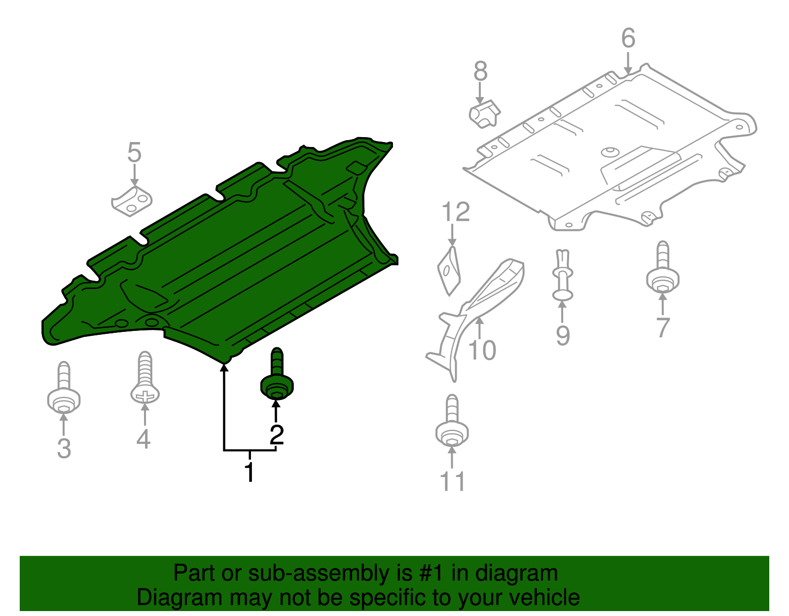 8F0-863-821-B - Radiator Support Splash Shield 2008-2012 Audi | Audi ...