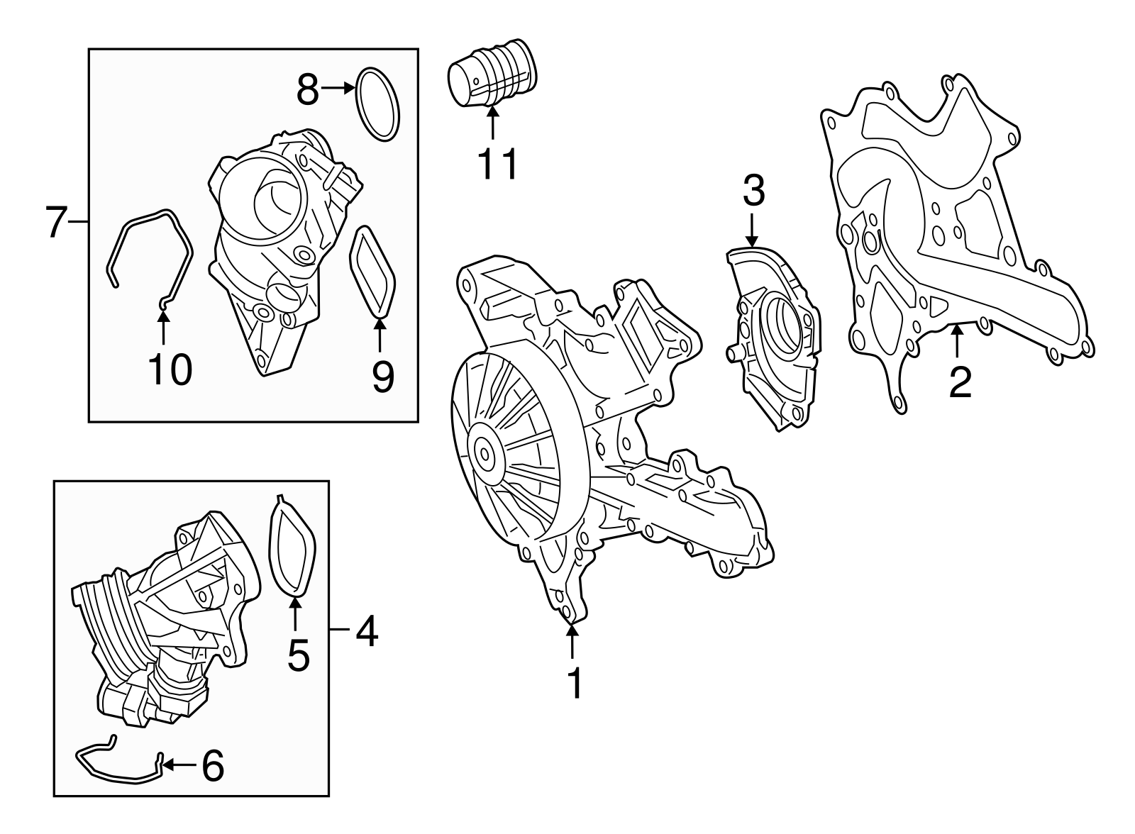 276-201-07-03 - Housing Cover, Cool Pump Mercedes-Benz USA Parts