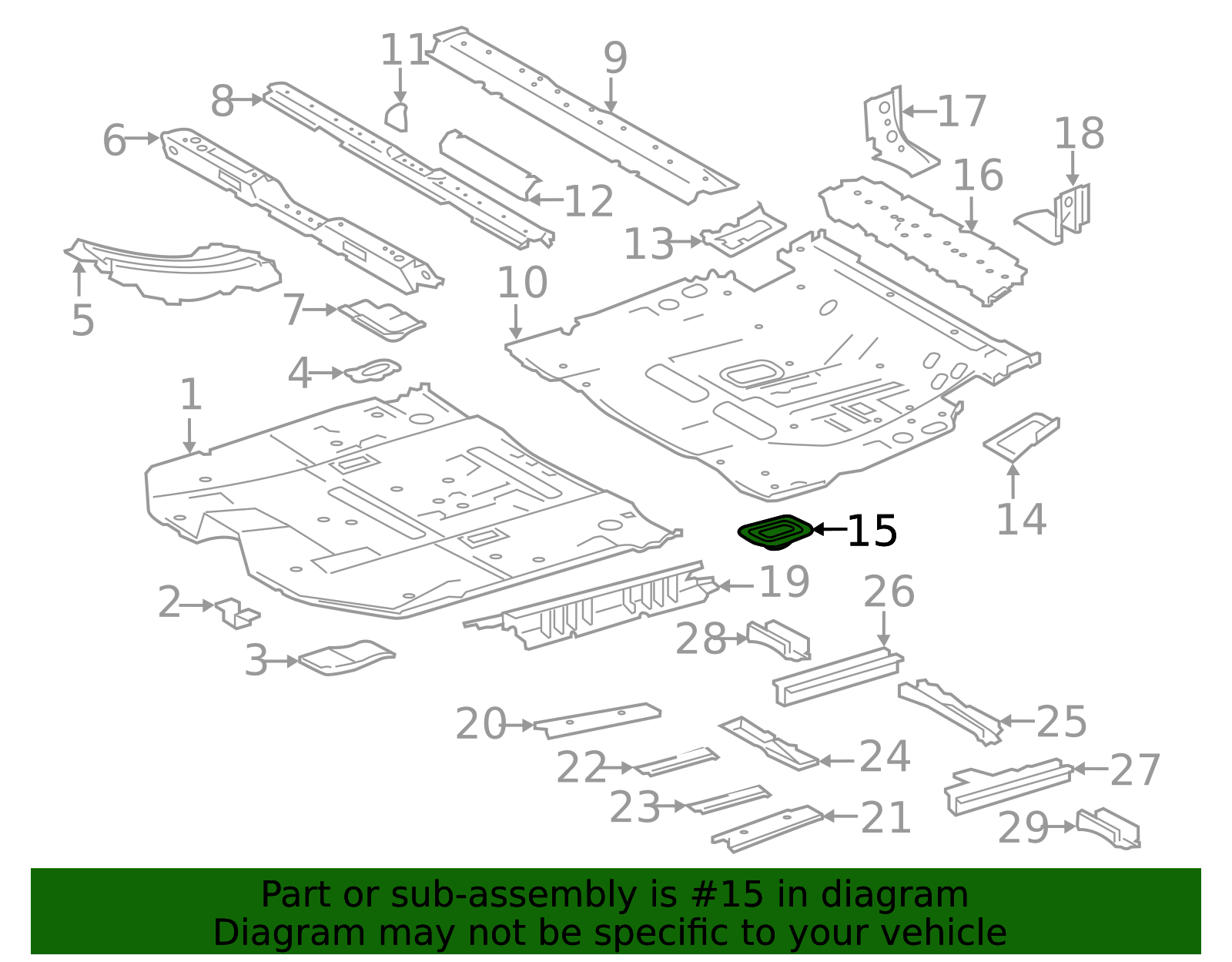 2014-2019 Toyota Highlander Floor Pan Bracket 57063-0E010 | OEM Parts ...