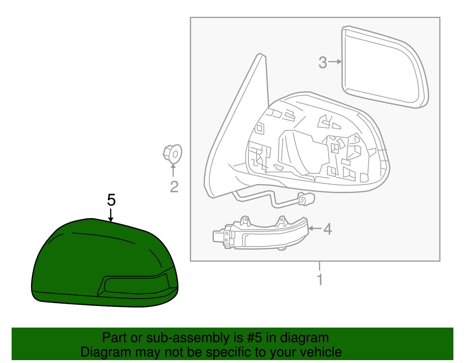 2018-2023 Toyota Tacoma Door Mirror Cover Left Black 87945-04070-C2 ...