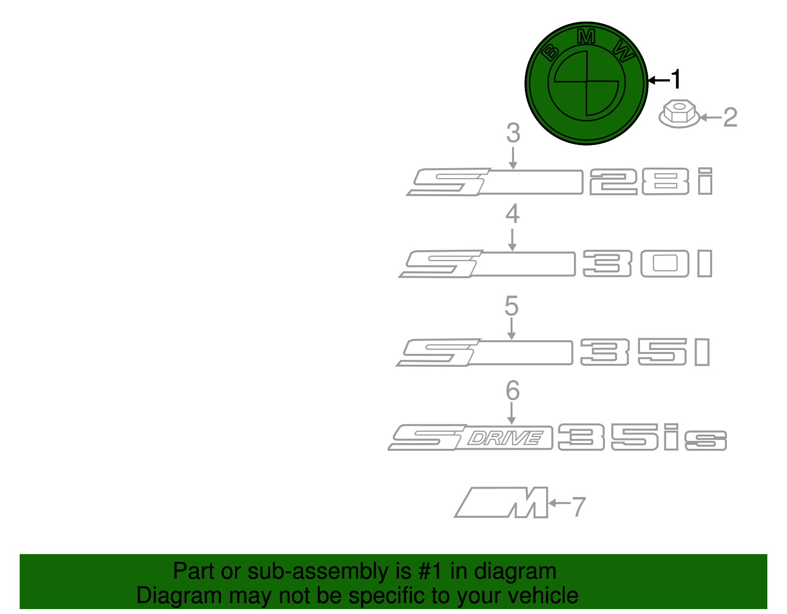 51147044207 - 2003-2016 BMW Z4 Roundel Emblem (51-14-7-044-207) | BMW ...