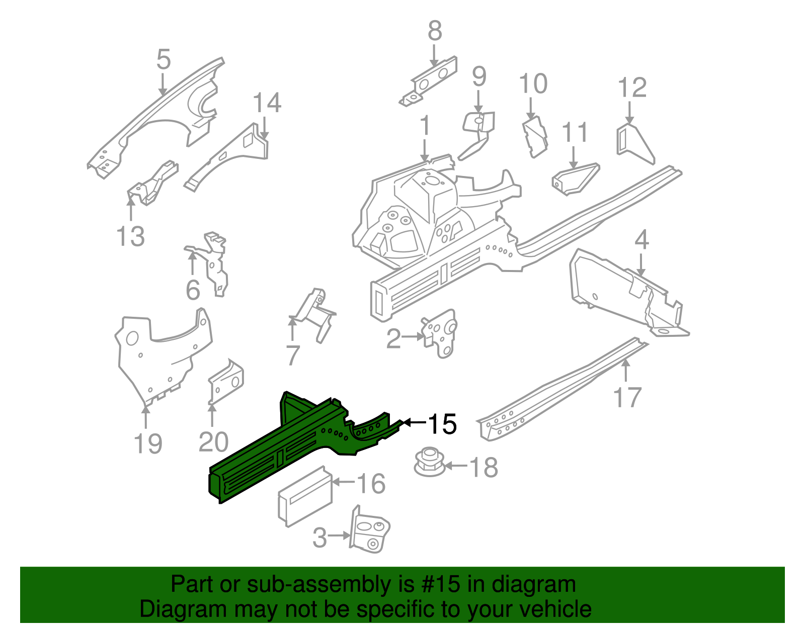 2006-2015 BMW Rail Assembly 41-11-7-135-612 | BMW OEM Parts