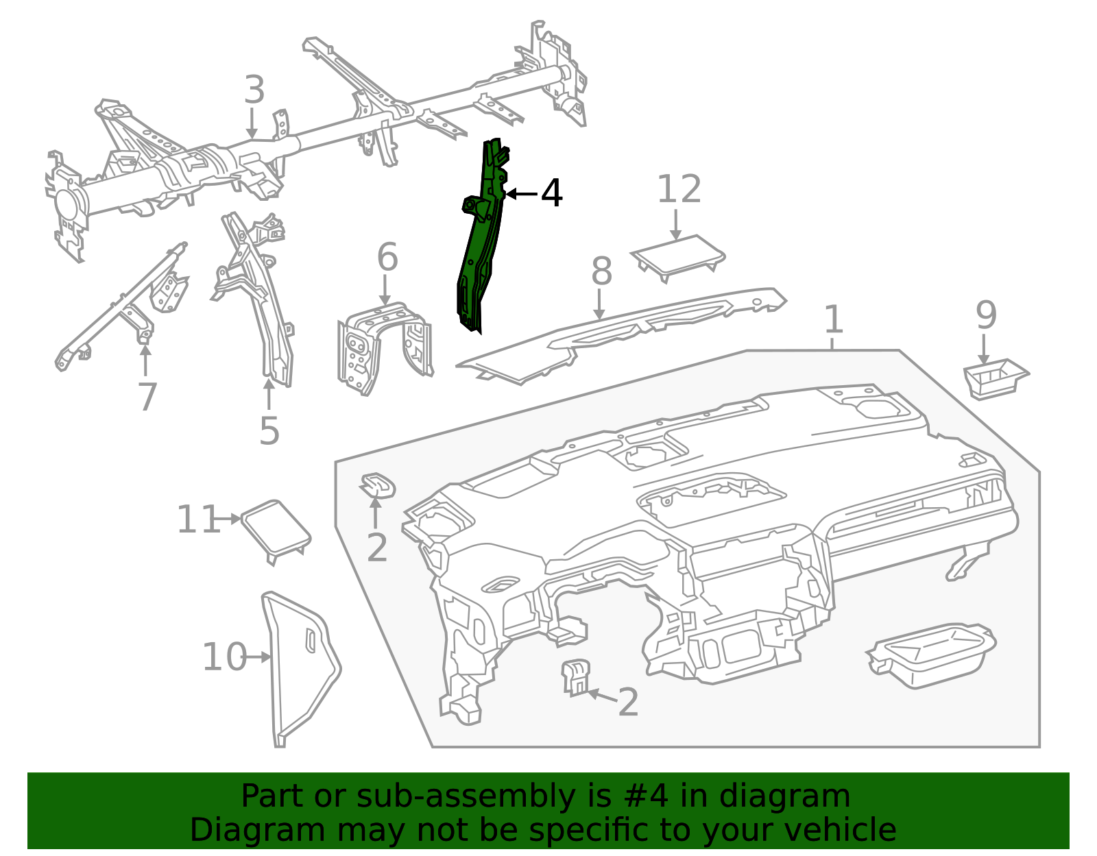 55307-48160 - High-Quality Instrument Panel Crossmember Bracket for ...