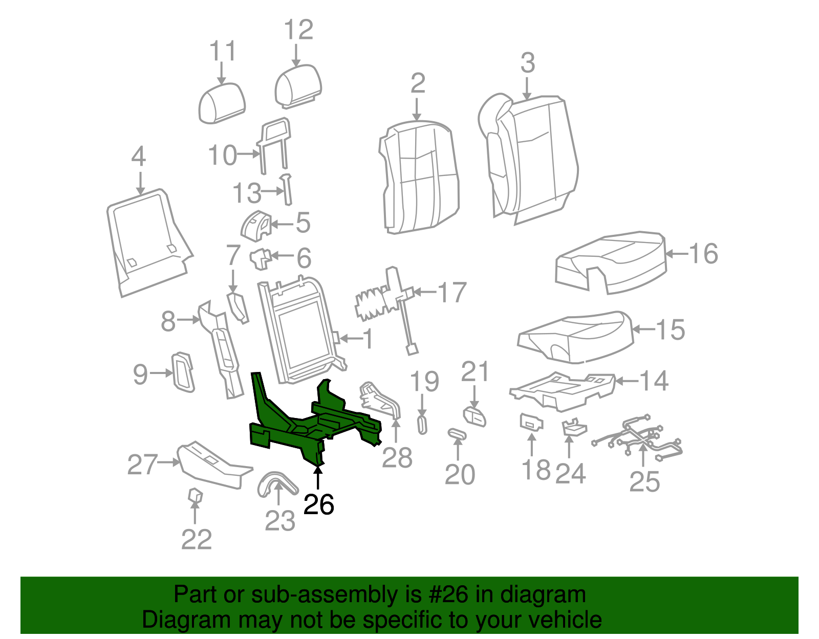 2004-2006 Cadillac SRX Seat Adjuster 88898408 | Capital Chevy Parts