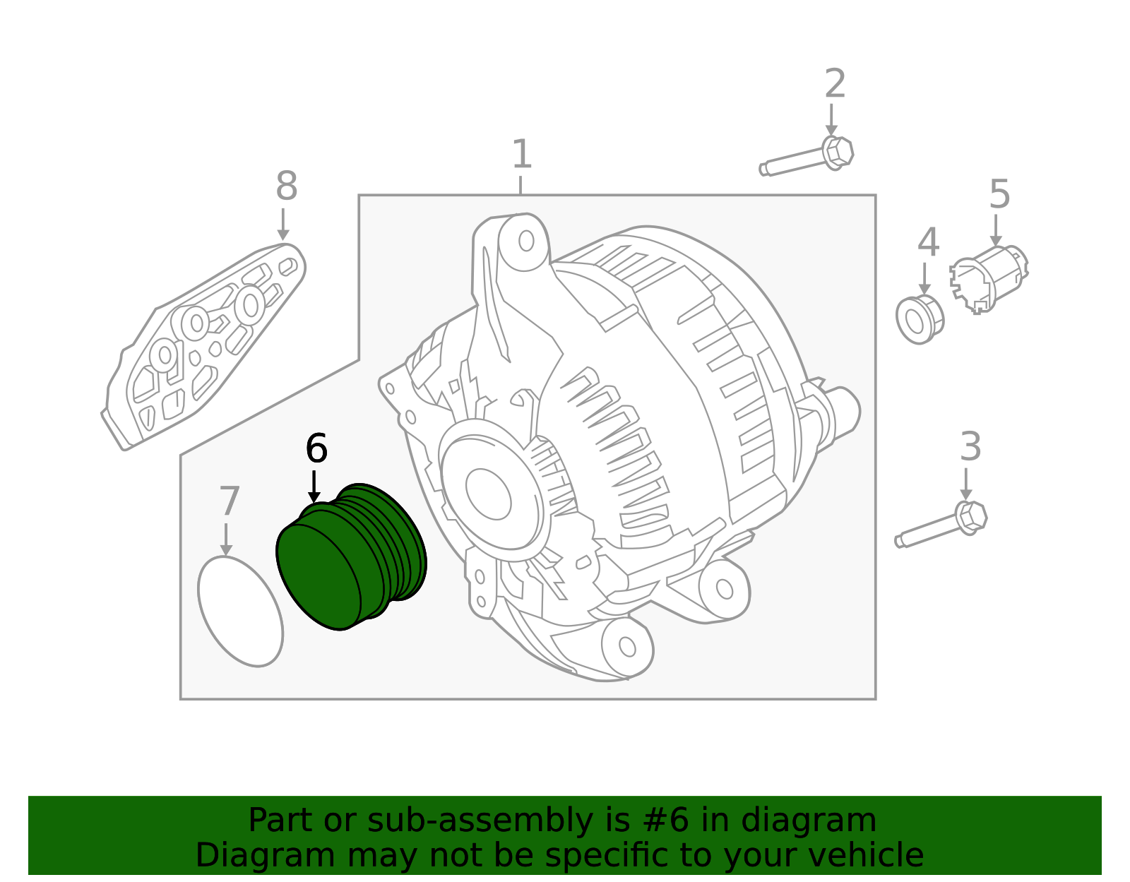 2019-2025 Ford | Alternator Pulley | K2GZ-10344-A | Walls' Ford Parts