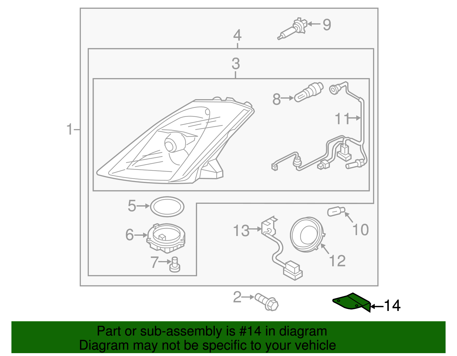 2003-2009 Nissan 350Z Headlamp Bracket 26040-CD000 | Mossy Nissan ...