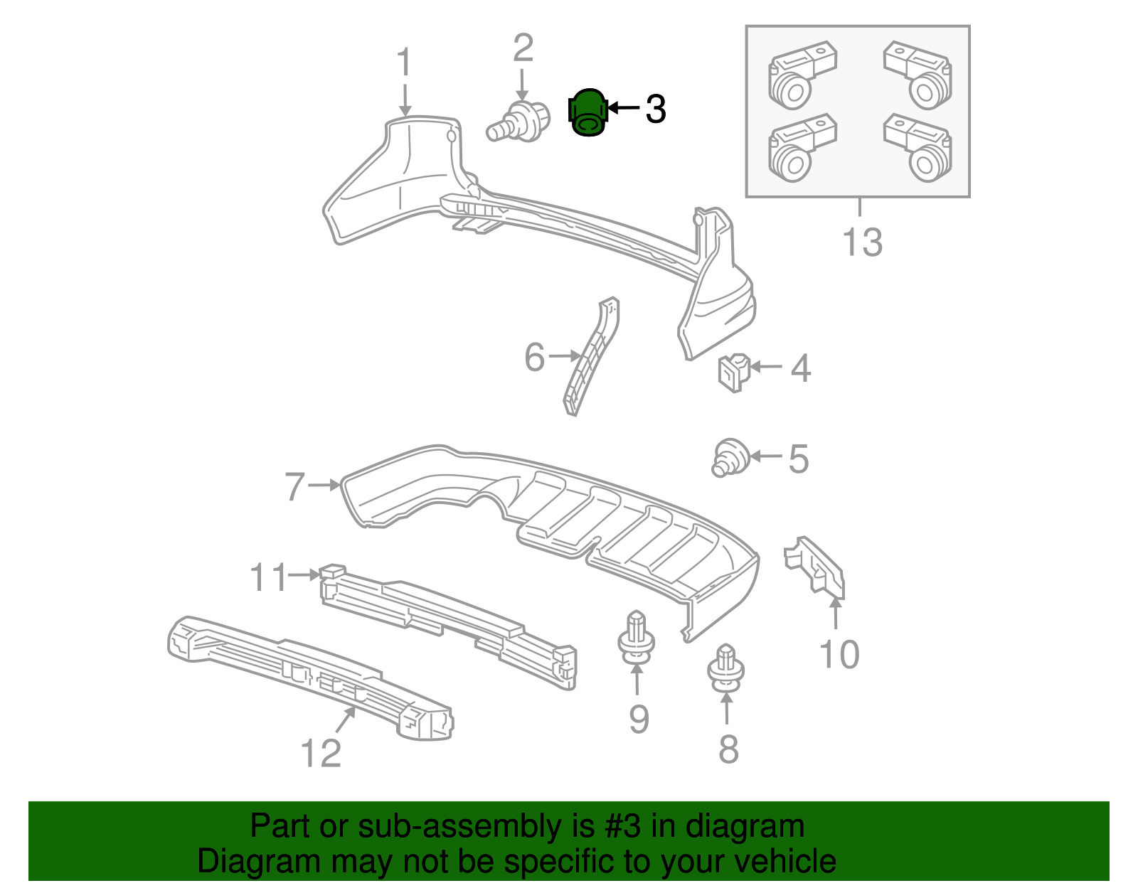 71503-S9A-000D6 - Bumper Cover Cap 2010-2012 Honda CR-V | Honda Parts ...