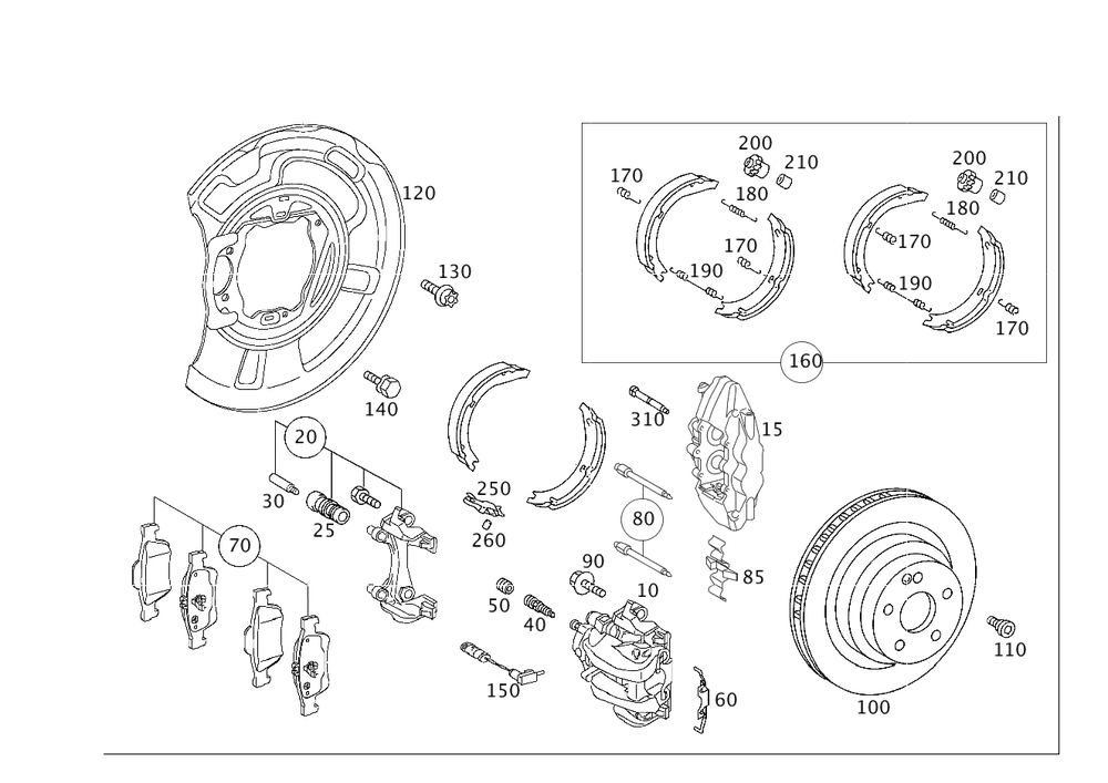 Rear Disk Brake Pads - 2007-2012 Mercedes-Benz (005-420-25-20-41) | MB ...